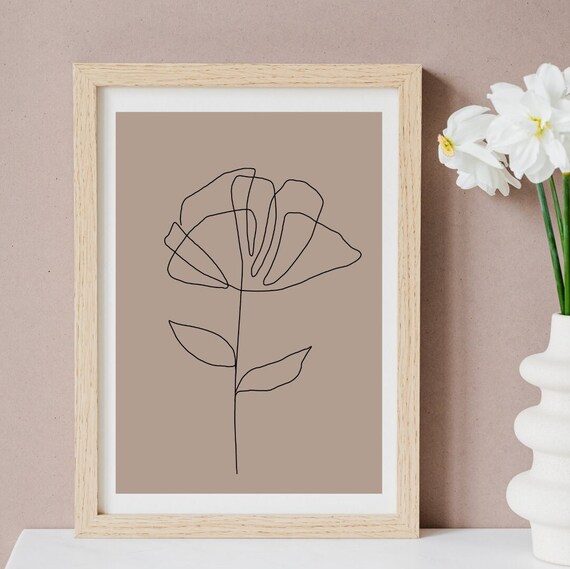 Printable Wallart Tulip Poster Photo Tulpe Line Art - Etsy