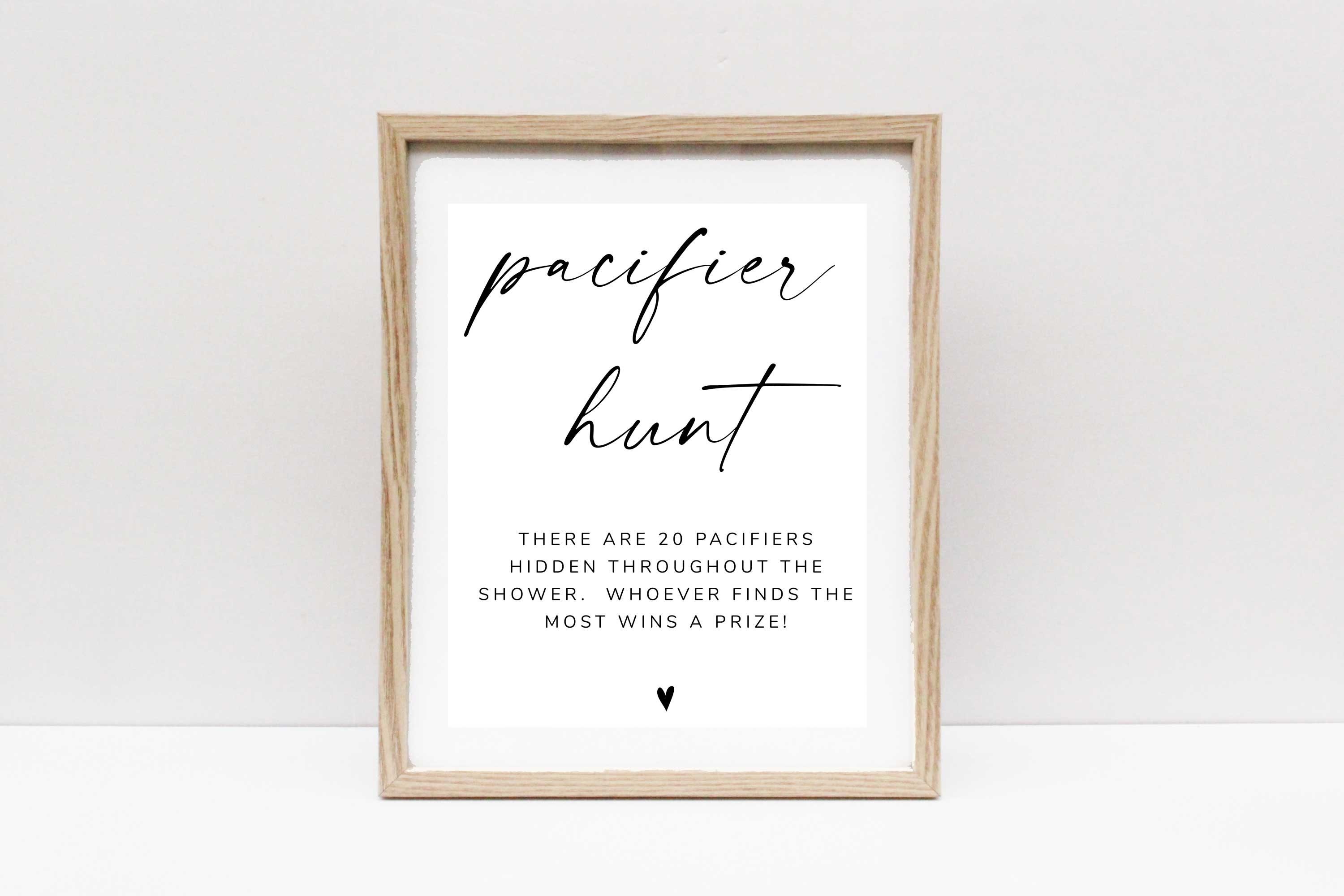 Pacifier Hunt Baby Shower Sign Template Baby Shower Game Sign - Etsy