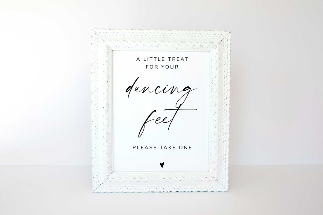 Flip Flops Sign Template, Wedding Dancing Feet Sign Printable, Modern ...