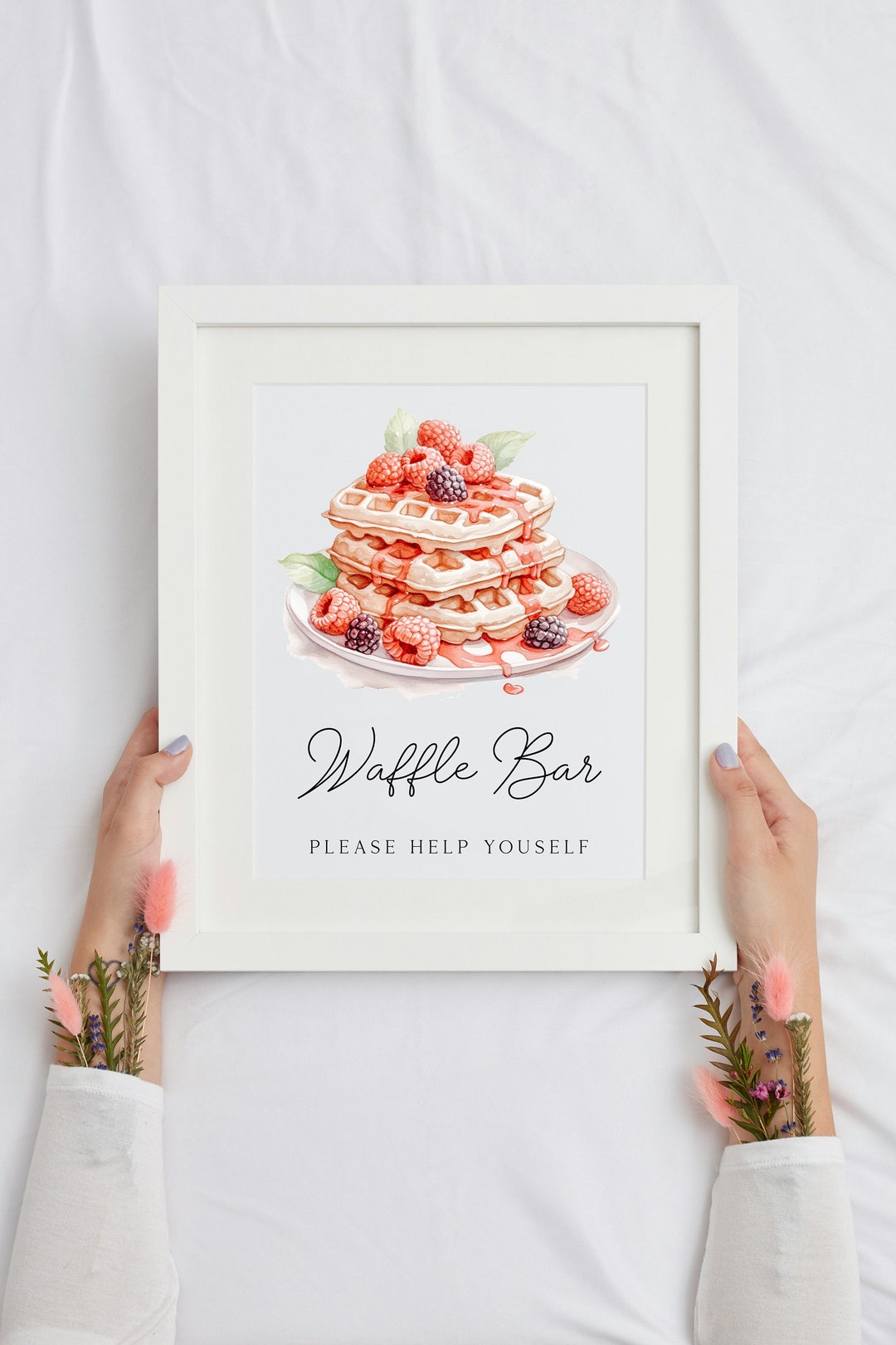 Waffle Bar Sign, Brunch Pancake Bar Sign, Build a Waffle Sign, Editable ...