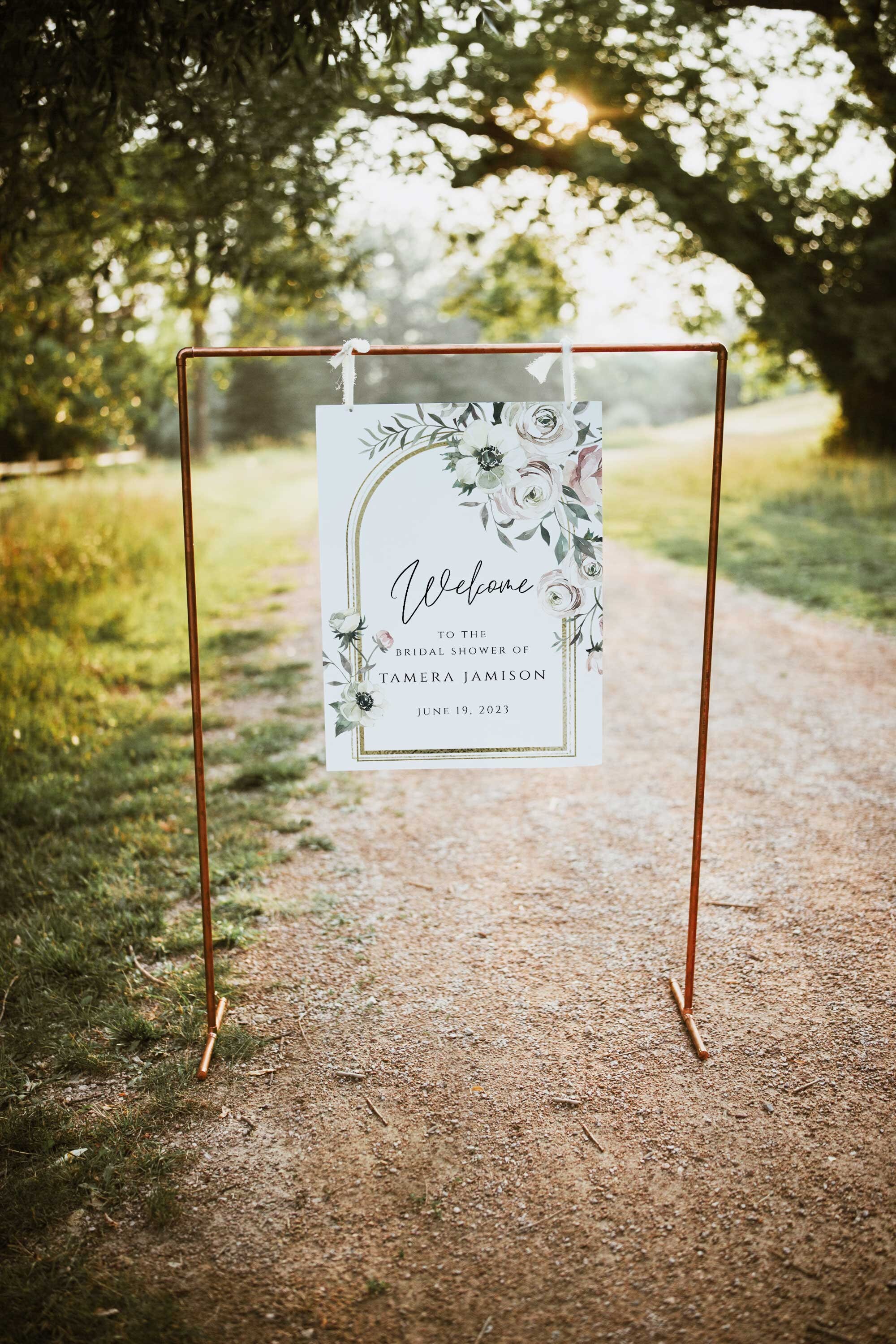 Boho Arch Welcome Sign Template for Bridal Shower or Wedding, Printable ...