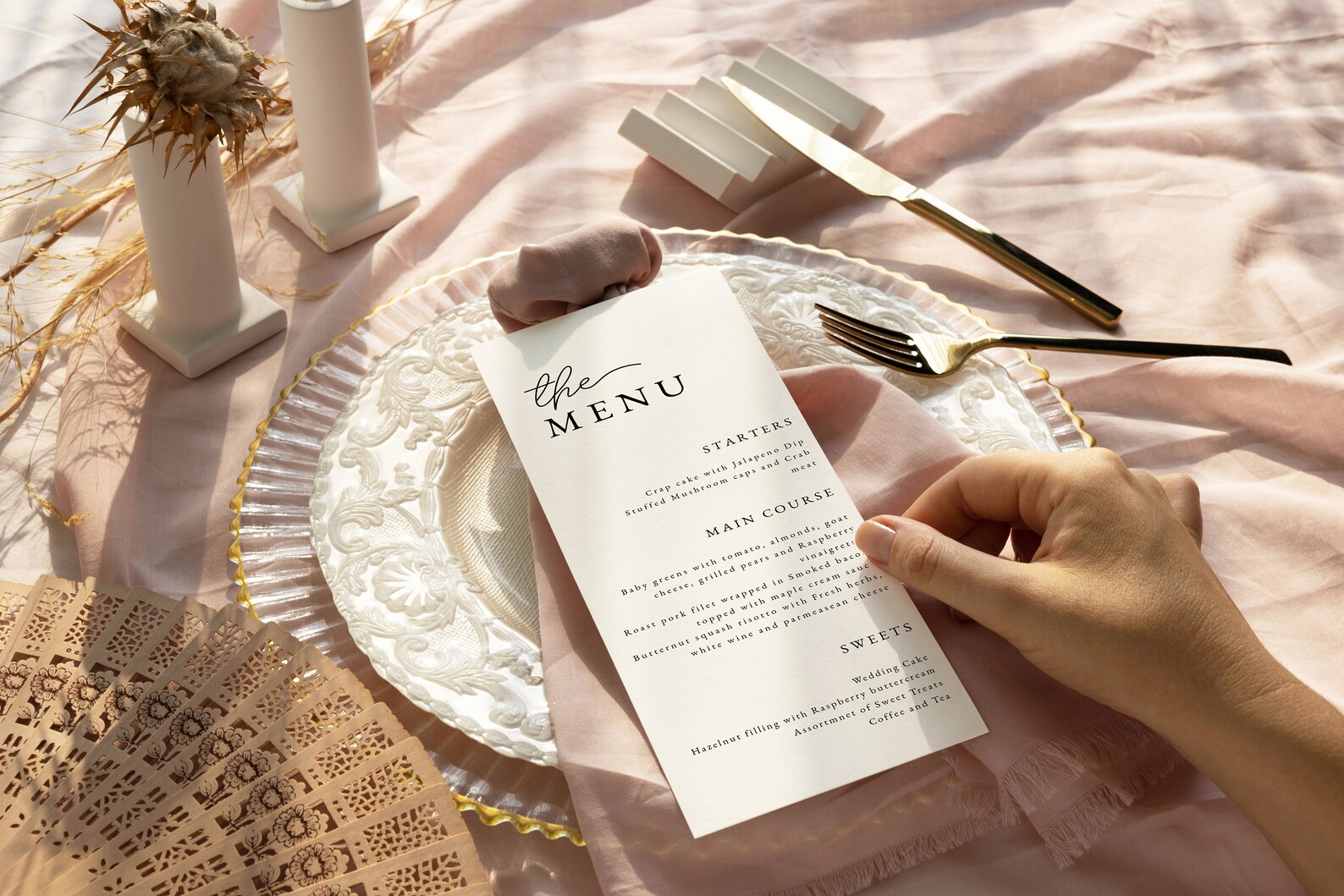 Modern Menu and Thank You Card, Wedding Menu Card, Napkin Note Thank ...