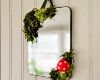 Goblincore Cottagecore Faire Fairy Fae Mirror With Moss Thorny Vine ...