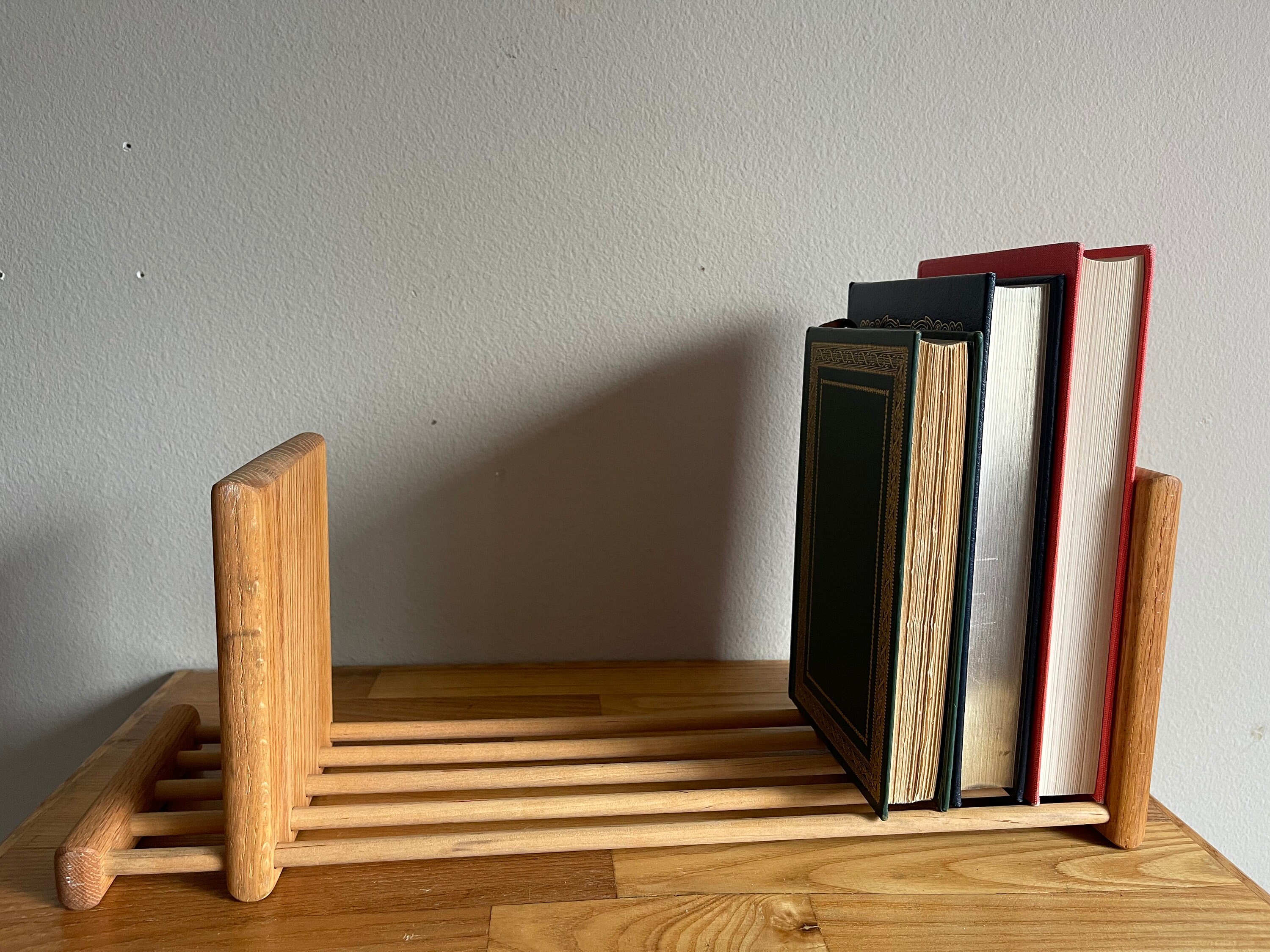 Vintage Wooden Sliding Book Rack - Etsy