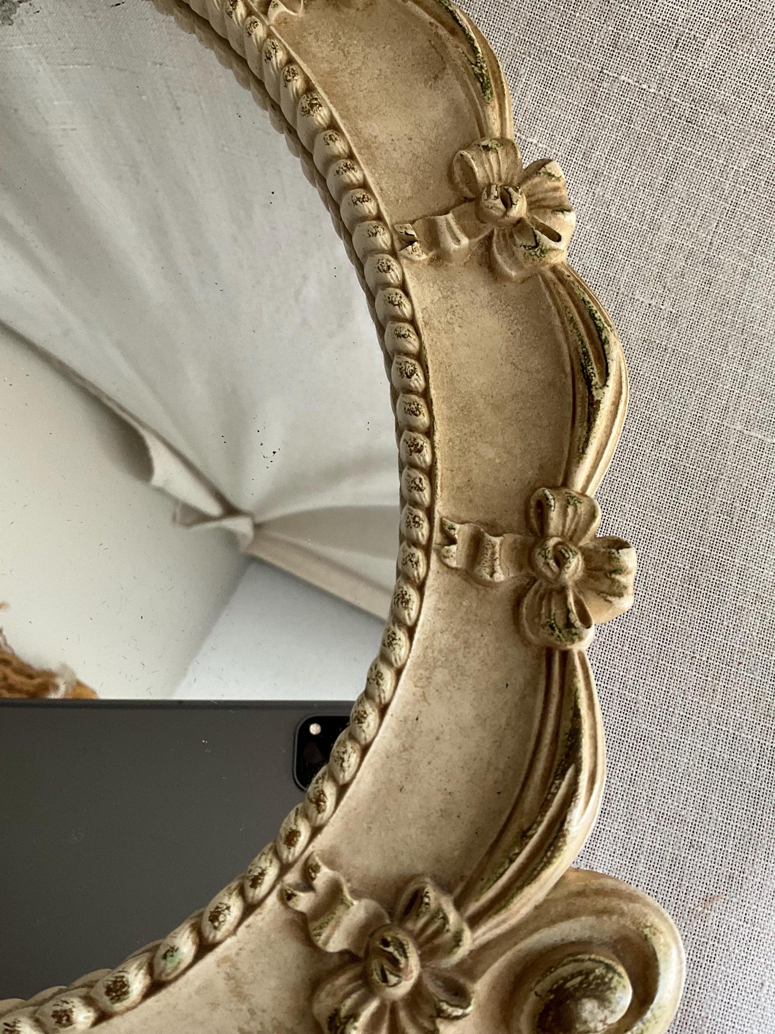 Vintage Beige Syroco Easel Vanity Mirror With Bows - Etsy