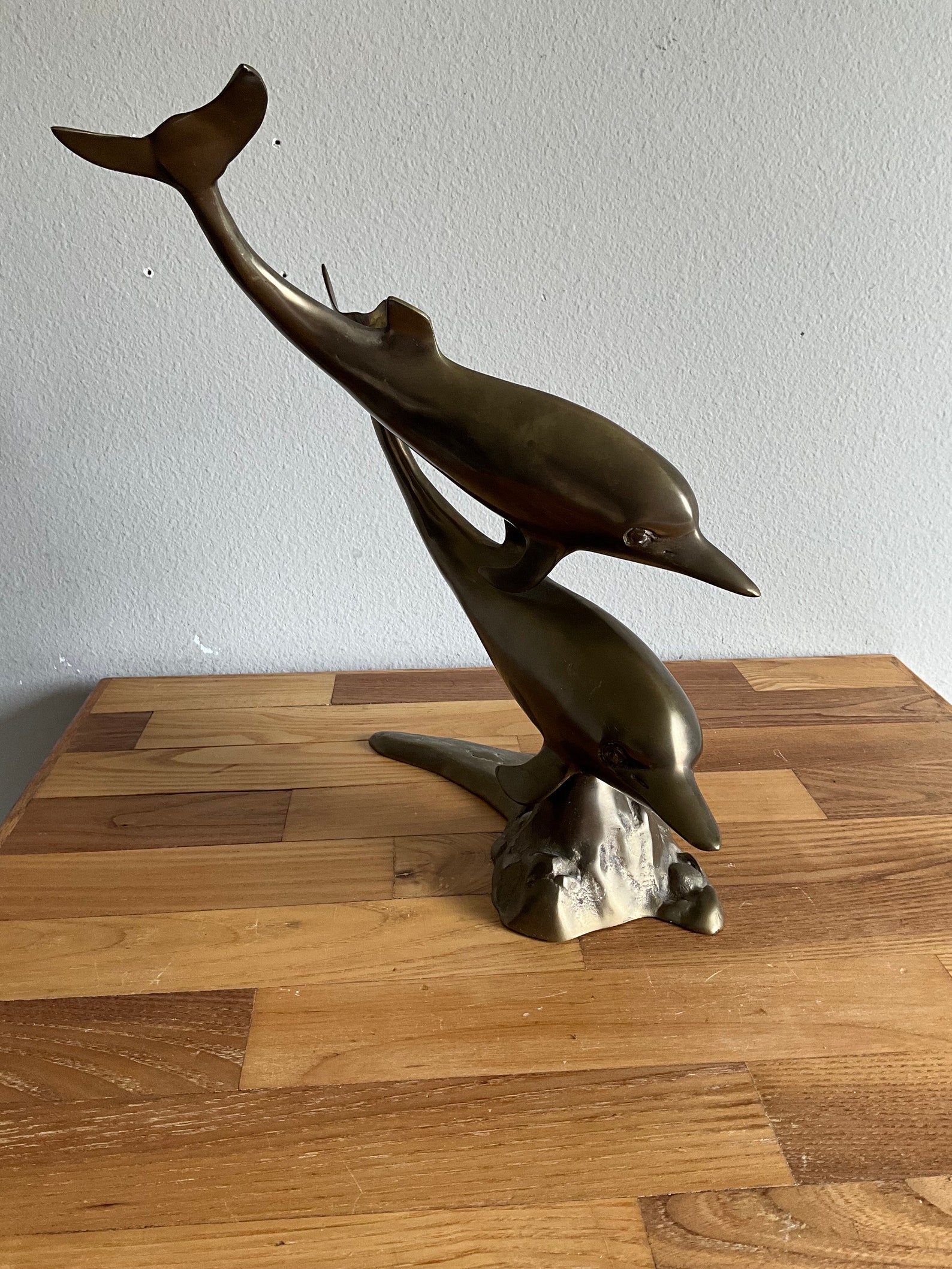 Vintage Solid Brass Dolphin Nautical Style Statue - Etsy