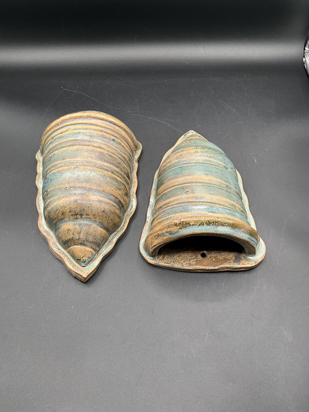 Vintage Pair of Pottery Shell Style Wall Pockets Gallery Wall Decor ...