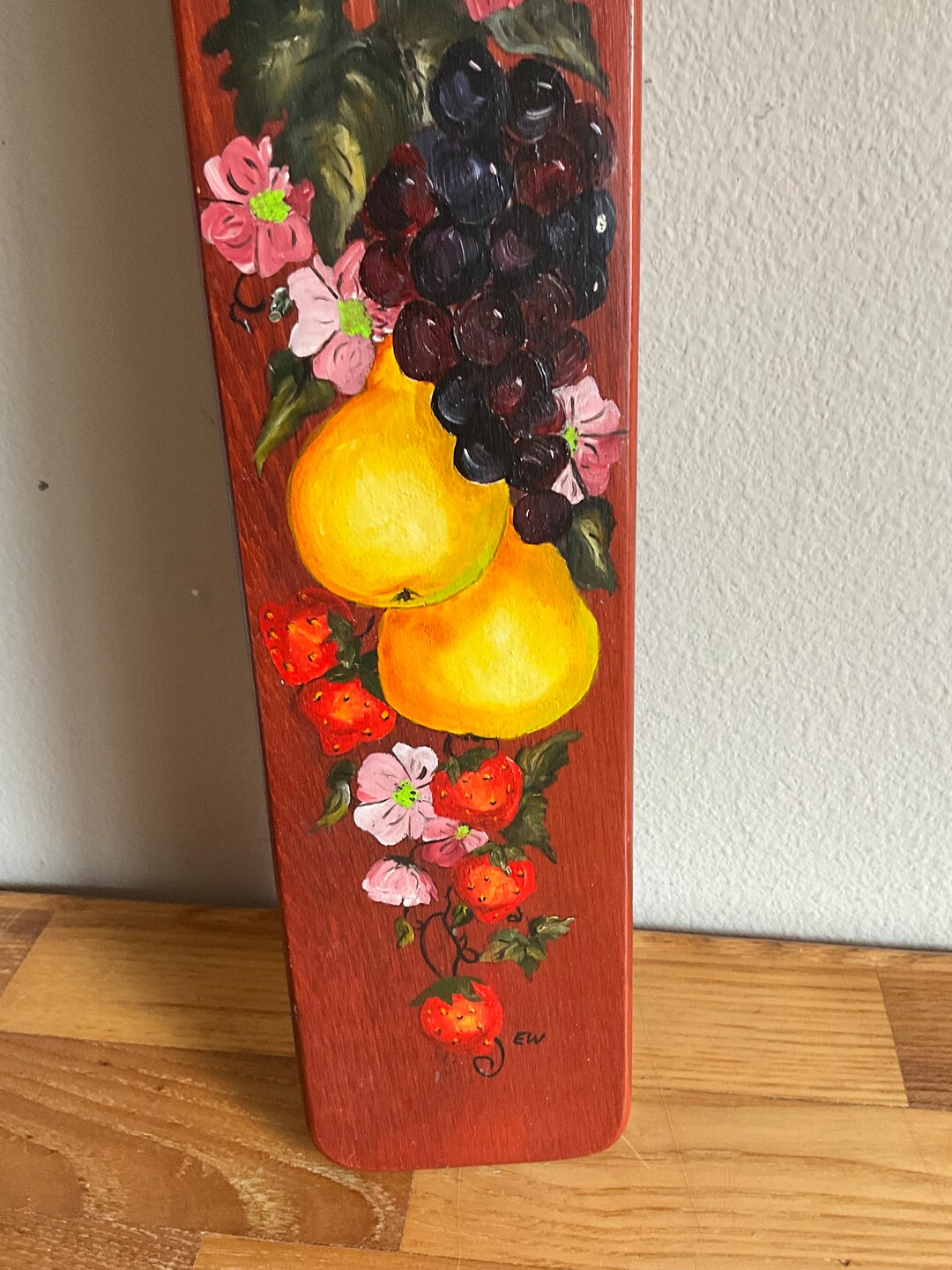 Vintage Handpainted Fruit and Floral Paddle Kitchen Decor - Etsy