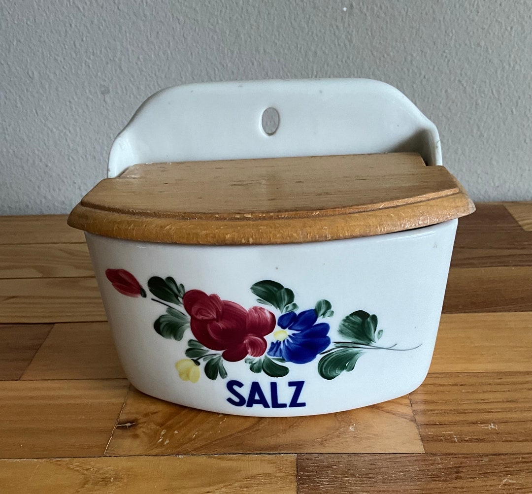 Vintage German Wall Hanging Salt Crock - Etsy