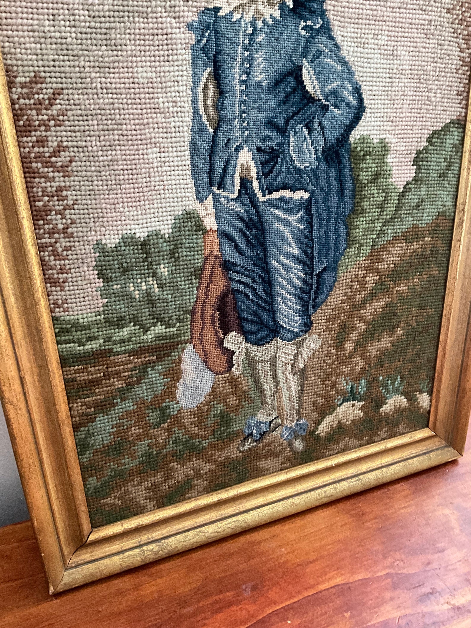 Vintage Pinkie and Blue Boy Needlepoint Framed Pictures - No Glass - Etsy