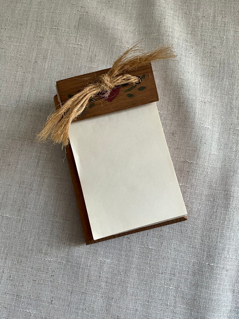 Vintage Mid Century Wooden Note Memo Pad - Etsy