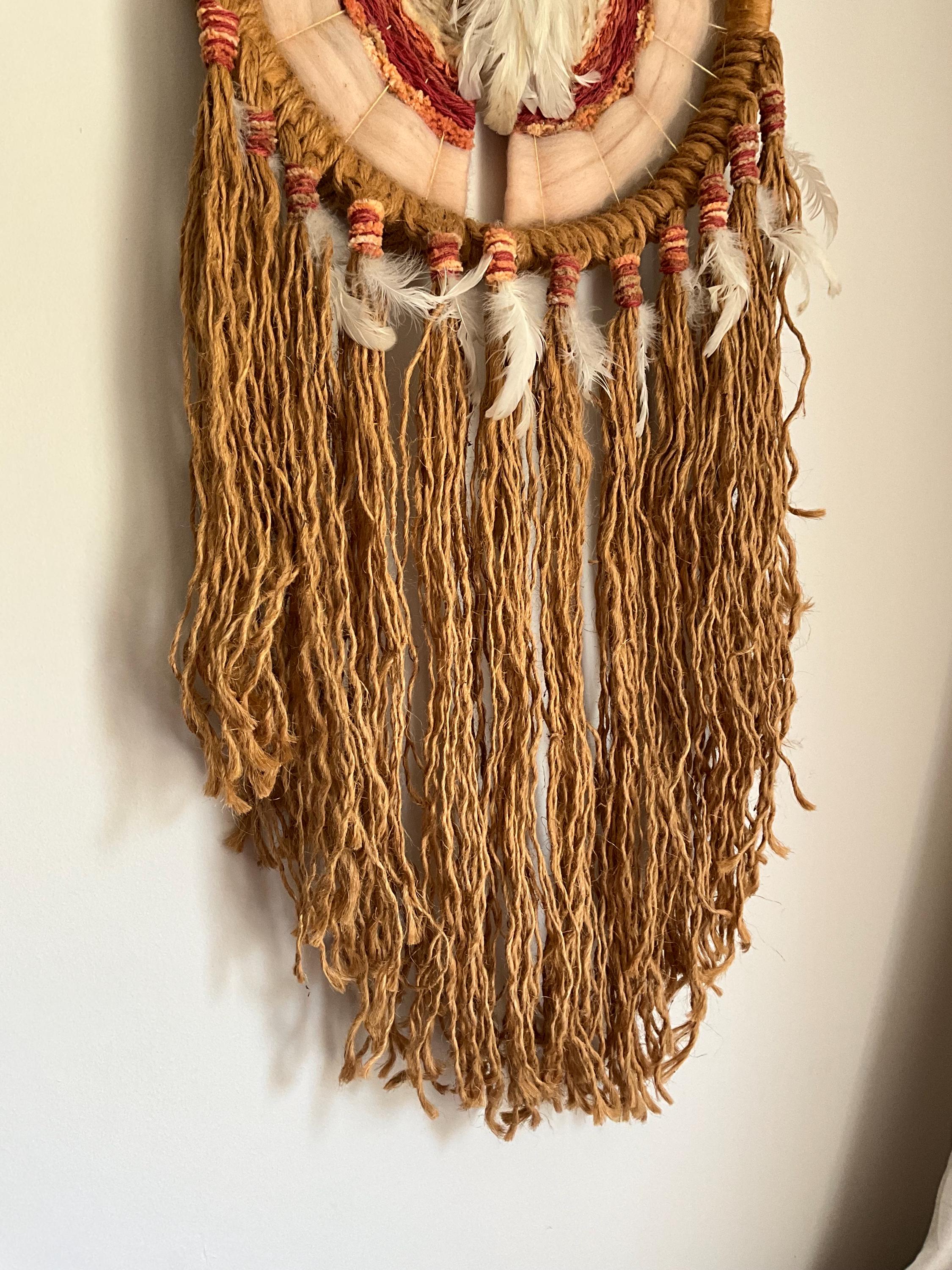Vintage Large Bohemian Style Handmade Wool Native American Dream ...