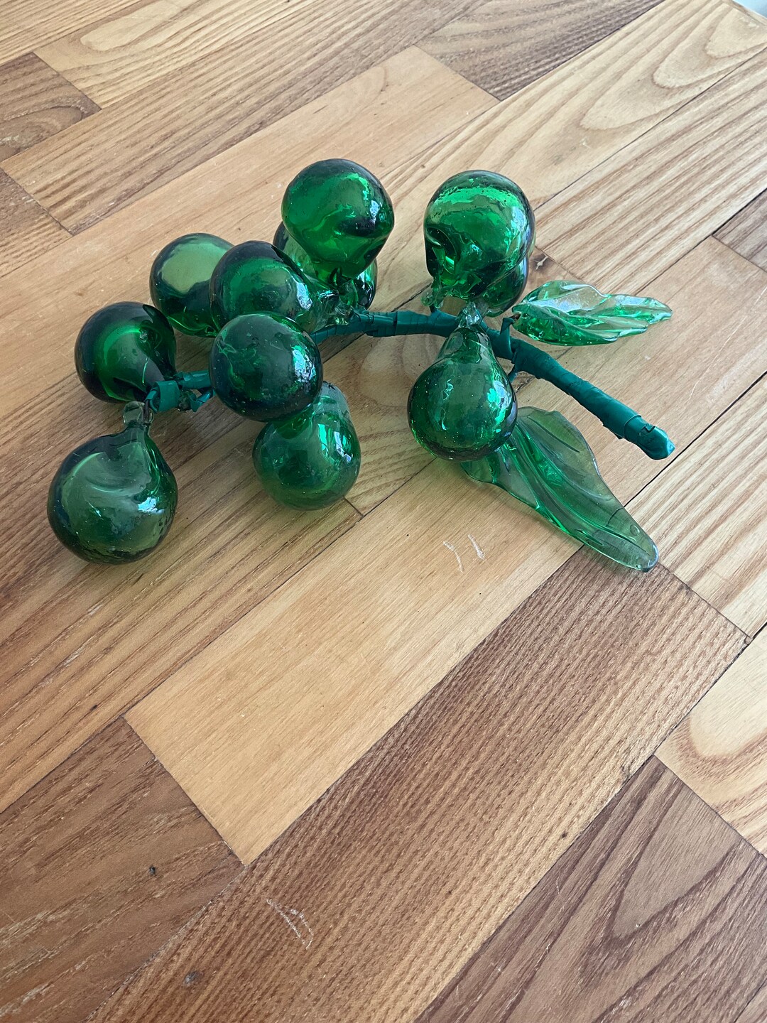 Vintage Emerald Green Blown Glass Decorative Grapes - Etsy