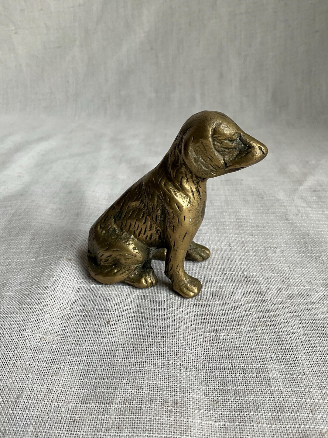 Vintage Small Solid Brass Dog Statue Knick Knack - Etsy