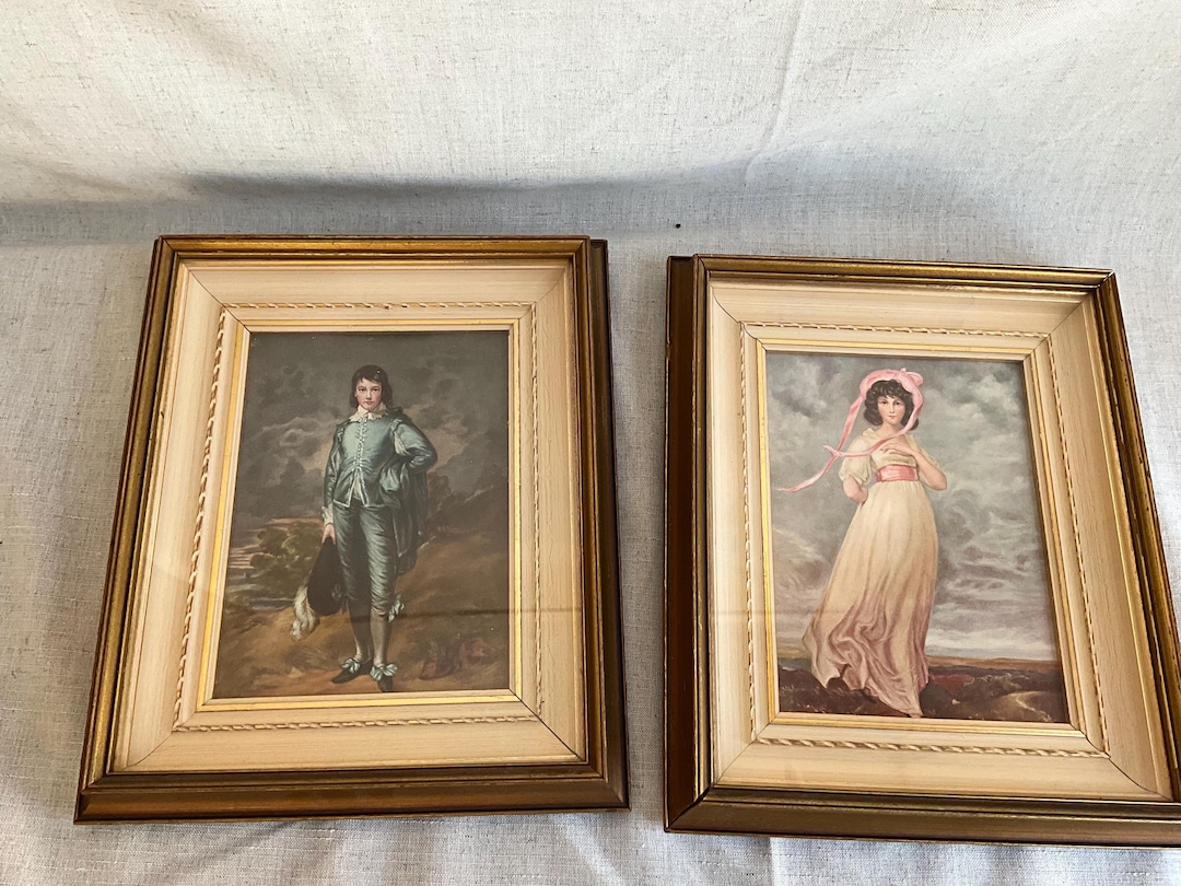 Vintage Set of Framed Pinkie and Blue Boy Prints 12” X 9” - Etsy