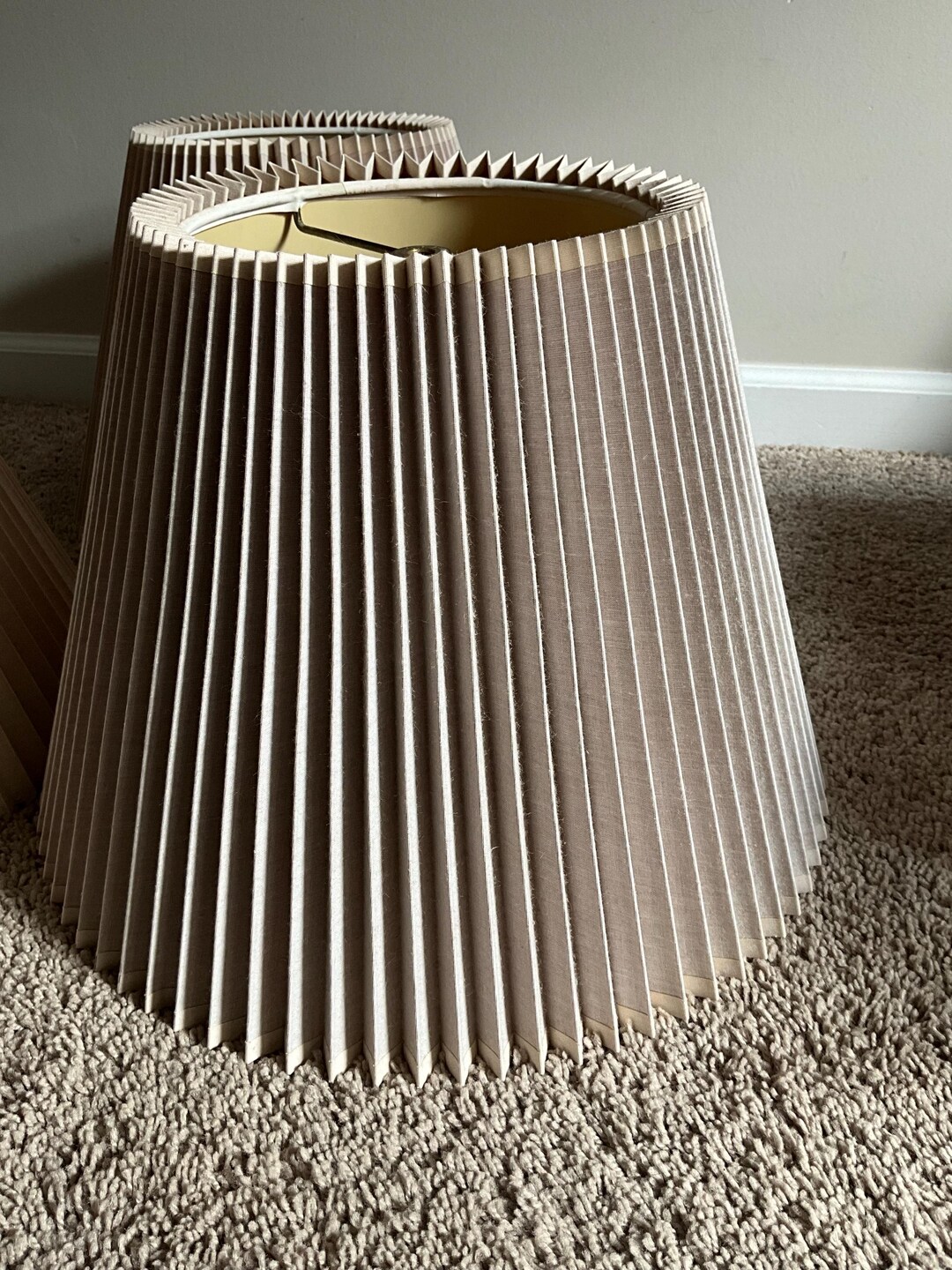 Vintage Neutral Stiff Pleated Stiffel Lamp Shades - Etsy