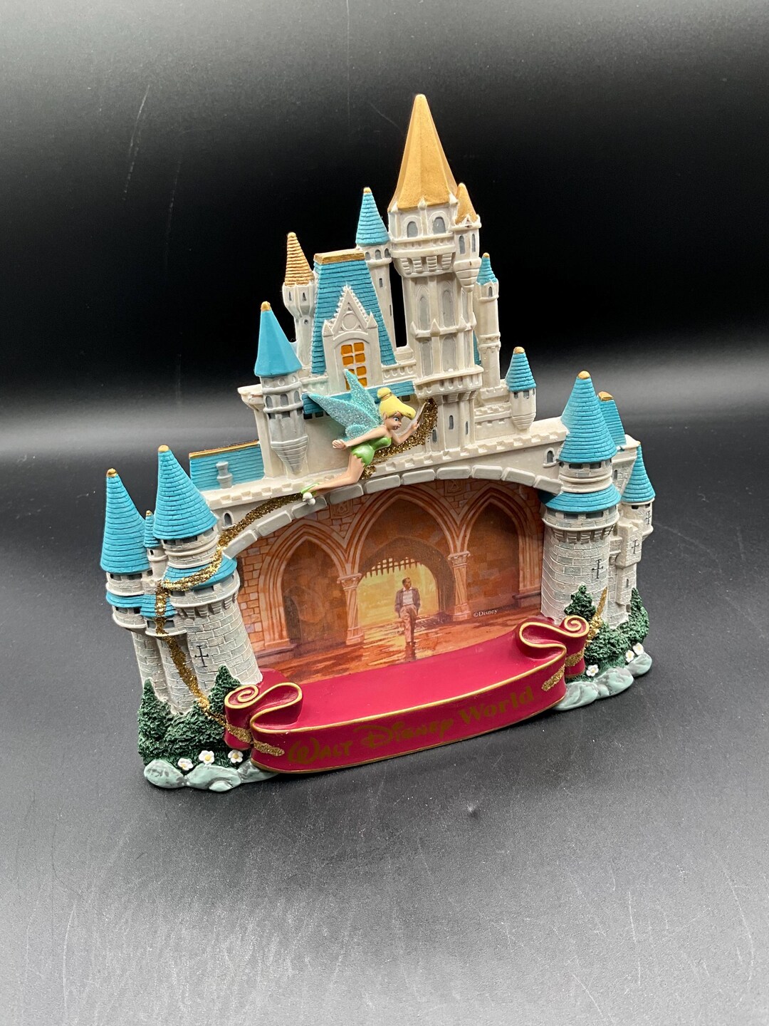 Vintage Walt Disney Cinderellas Castle and Tinker Bell Picture Frame - Etsy