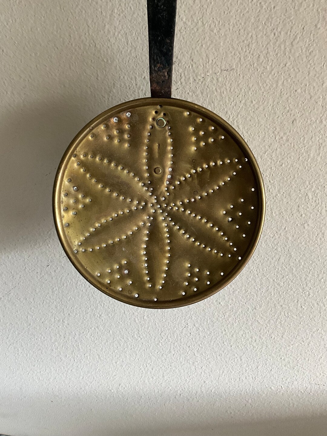 Vintage Brass and Iron Colander - Etsy