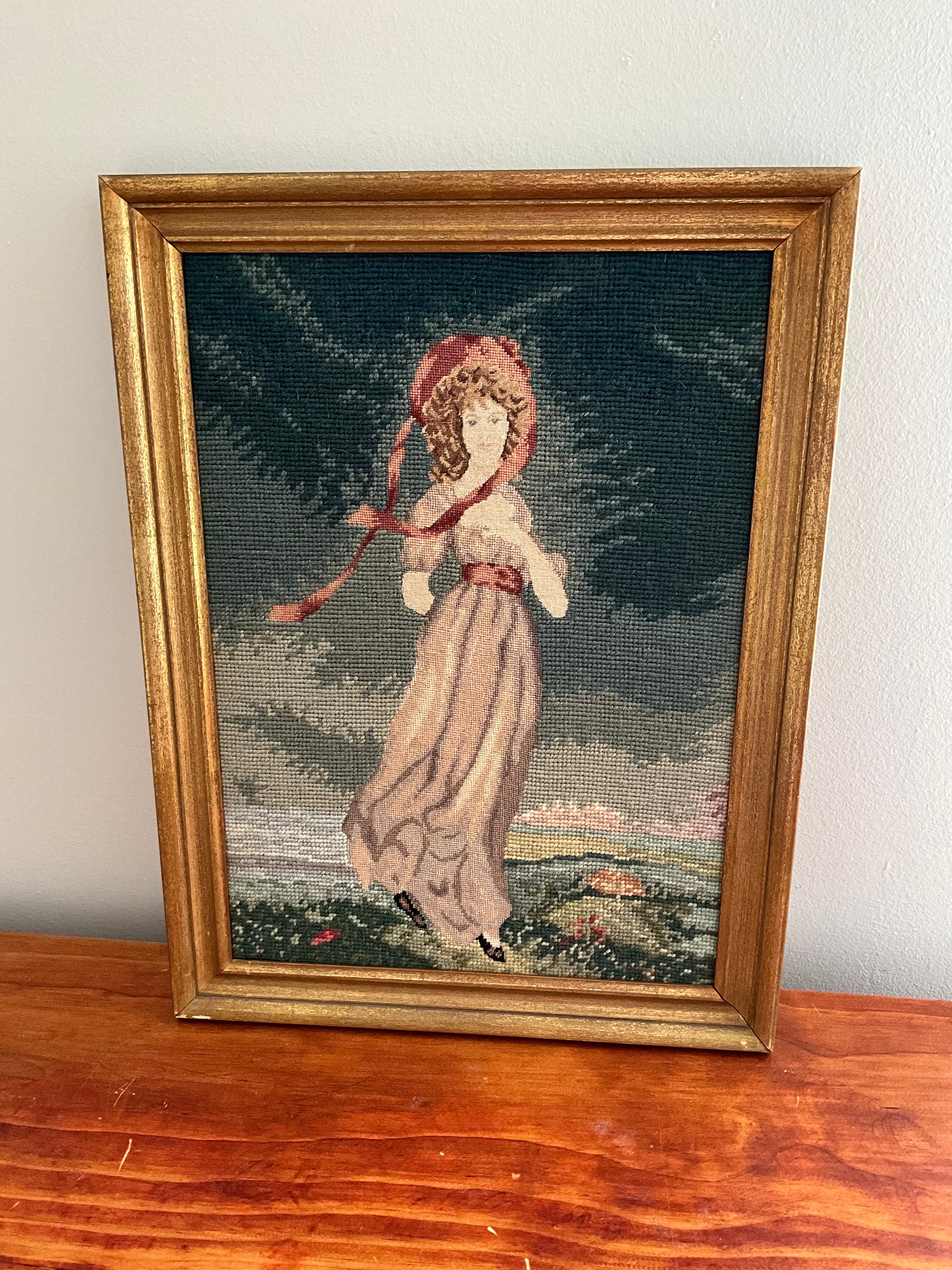 Vintage Pinkie and Blue Boy Needlepoint Framed Pictures No Glass - Etsy