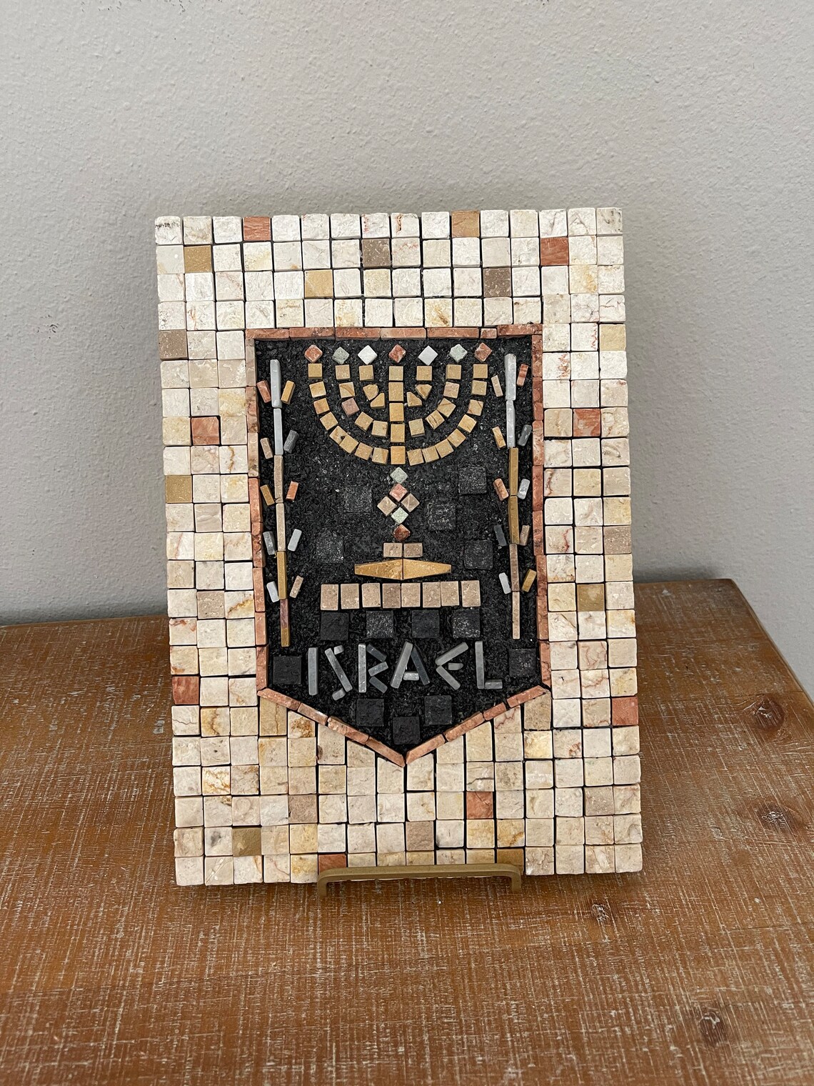 Vintage Board Mosaic Jewish Handmade Artwork Emblem Israel - Etsy