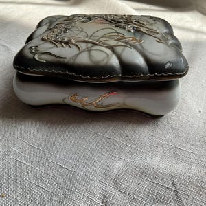 Vintage Japanese Moriage Dragonware Lidded Porcelain Trinket Box - Etsy