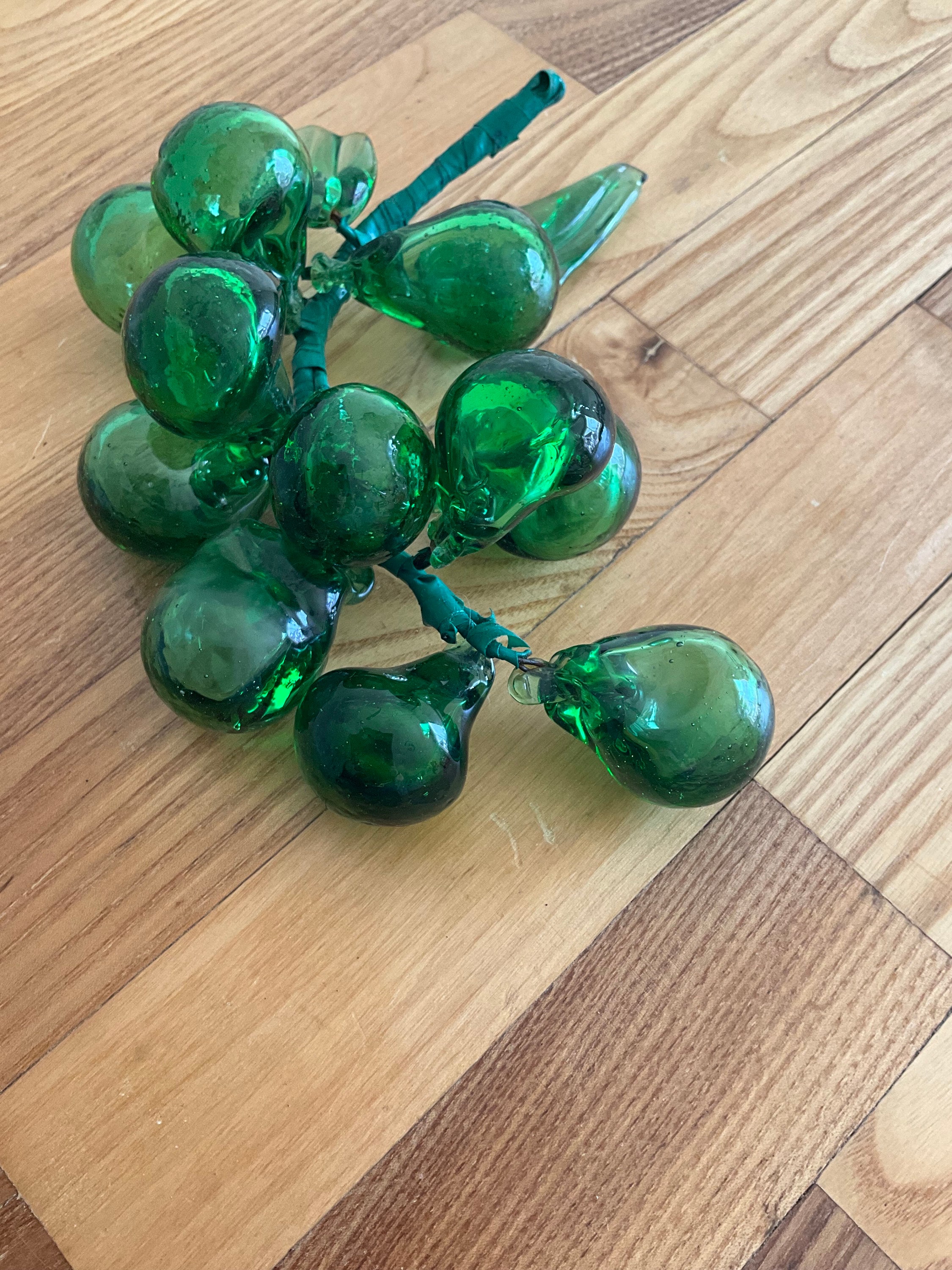 Vintage Emerald Green Blown Glass Decorative Grapes - Etsy