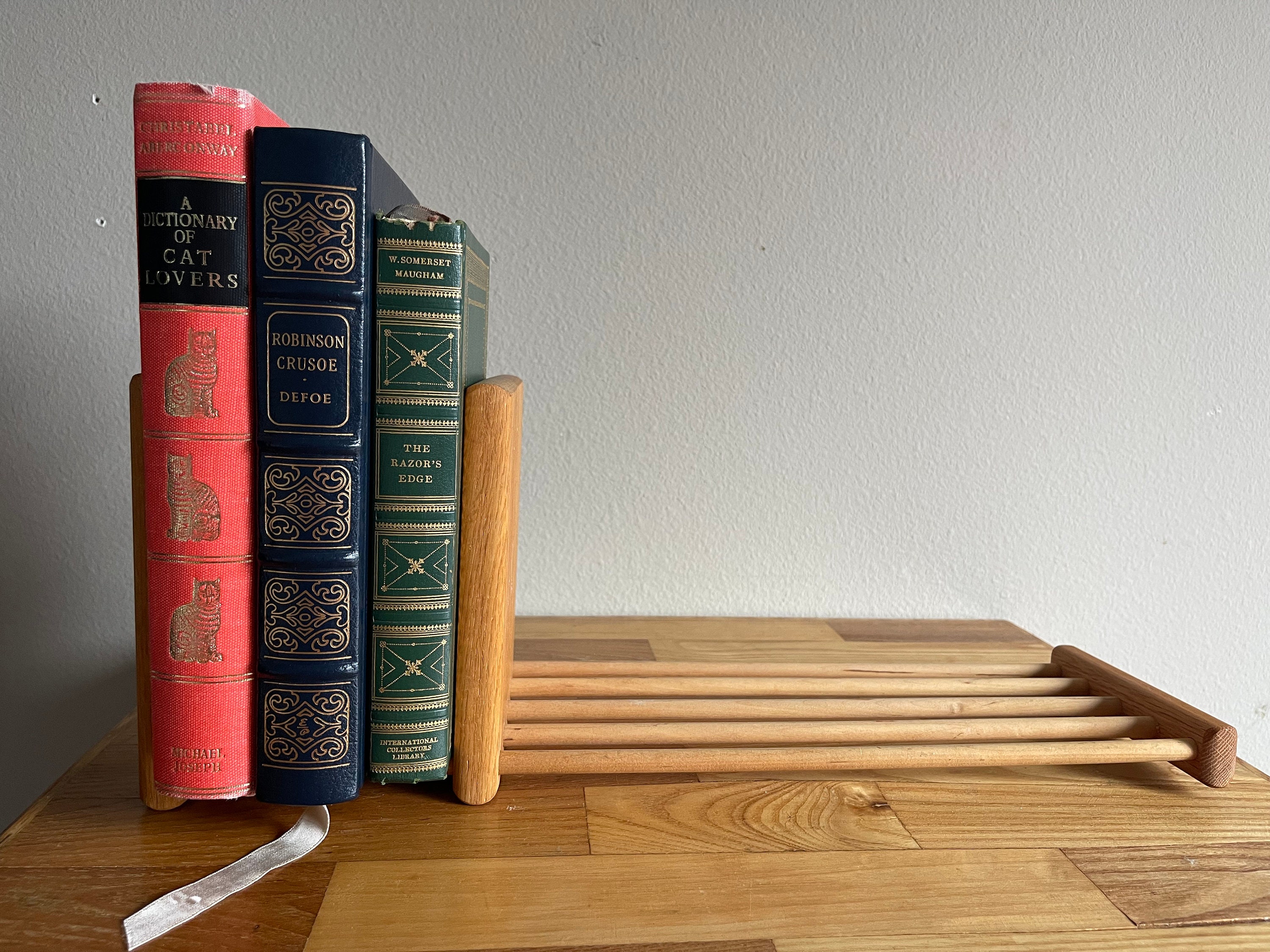 Vintage Wooden Sliding Book Rack - Etsy