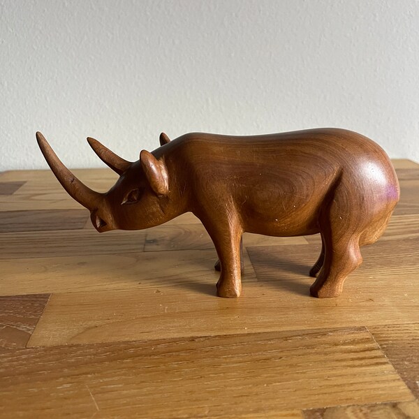 Wooden Rhino - Etsy