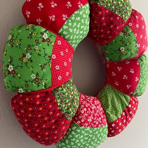 Vintage Handmade Patchwork Christmas Wreath - Etsy