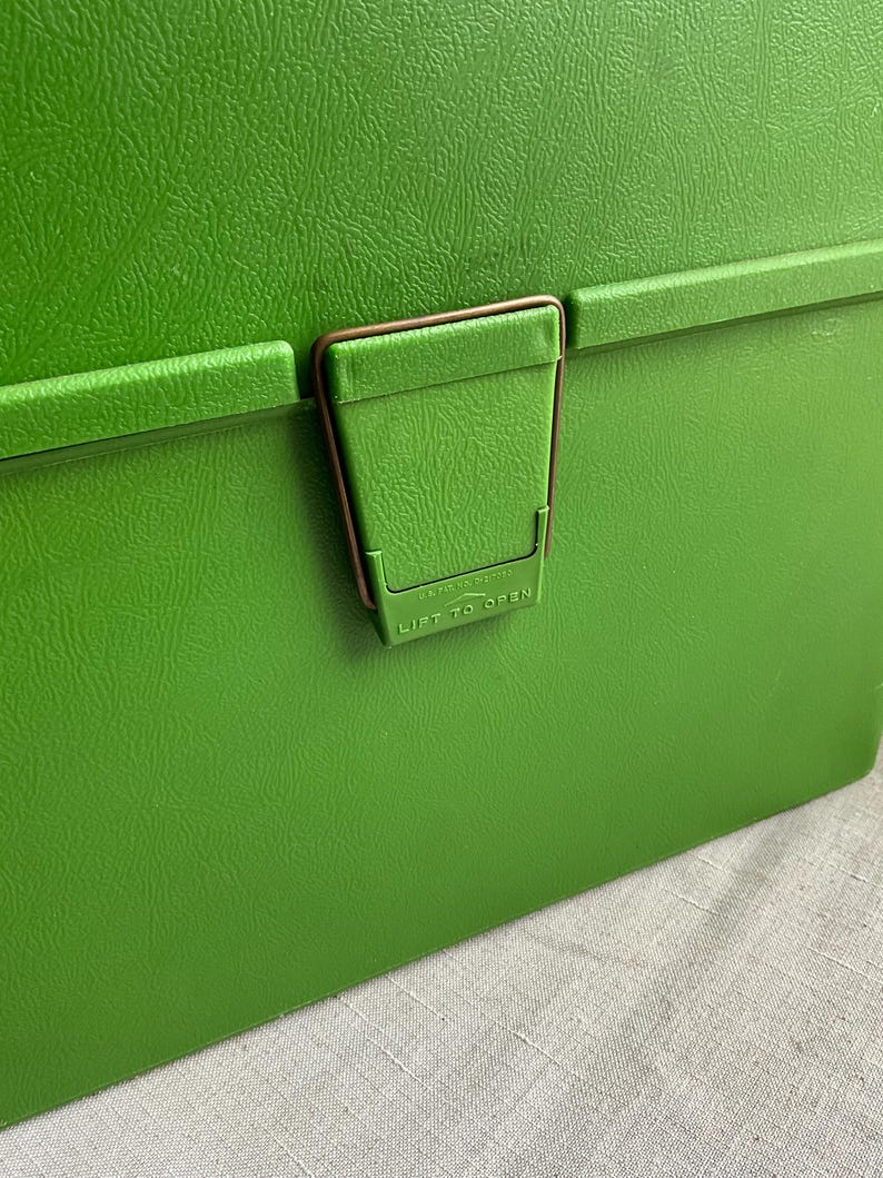 Vintage Retro Green Plastic File Storage Holder With Handle 1970s - Etsy