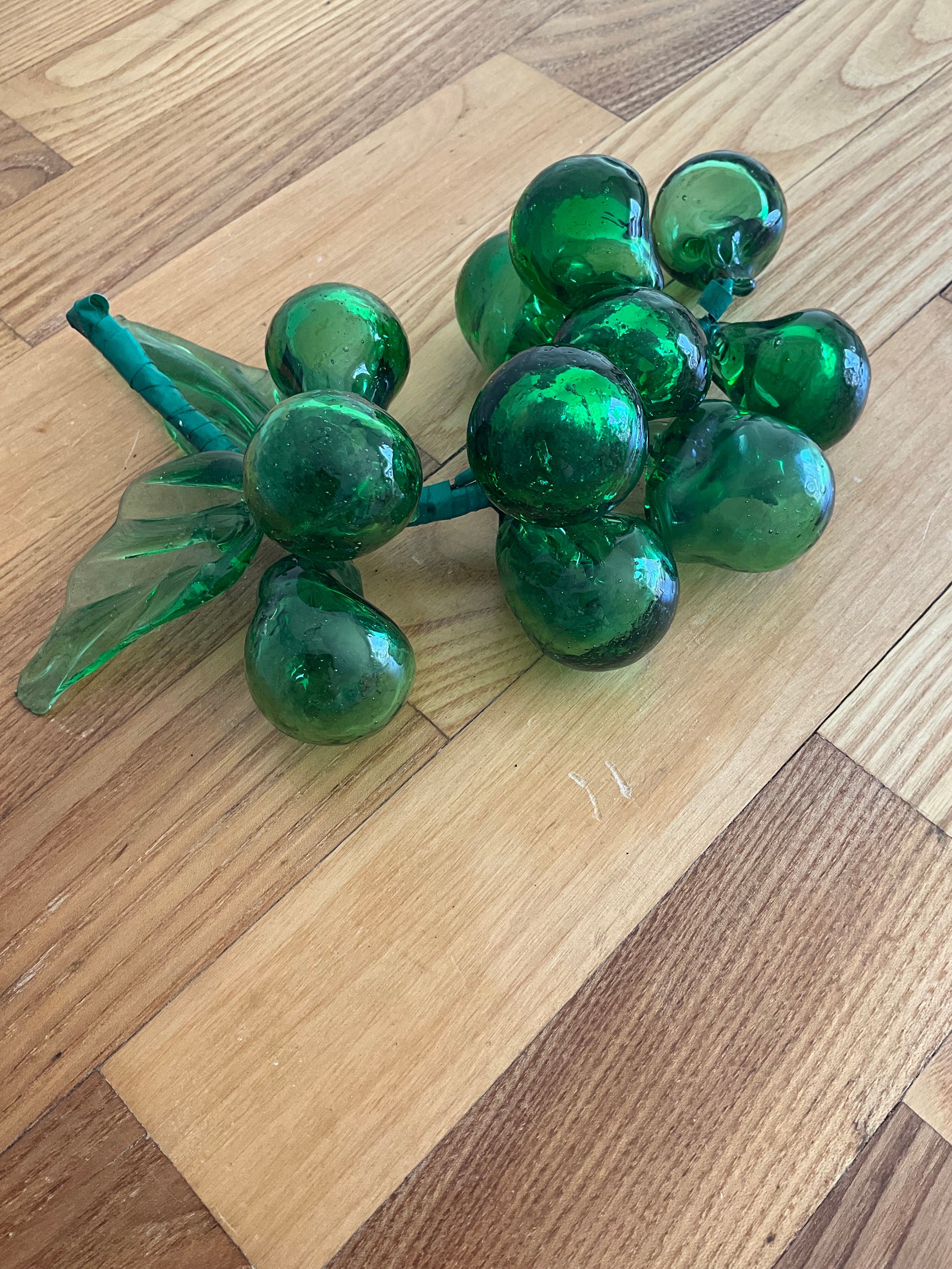 Vintage Emerald Green Blown Glass Decorative Grapes - Etsy