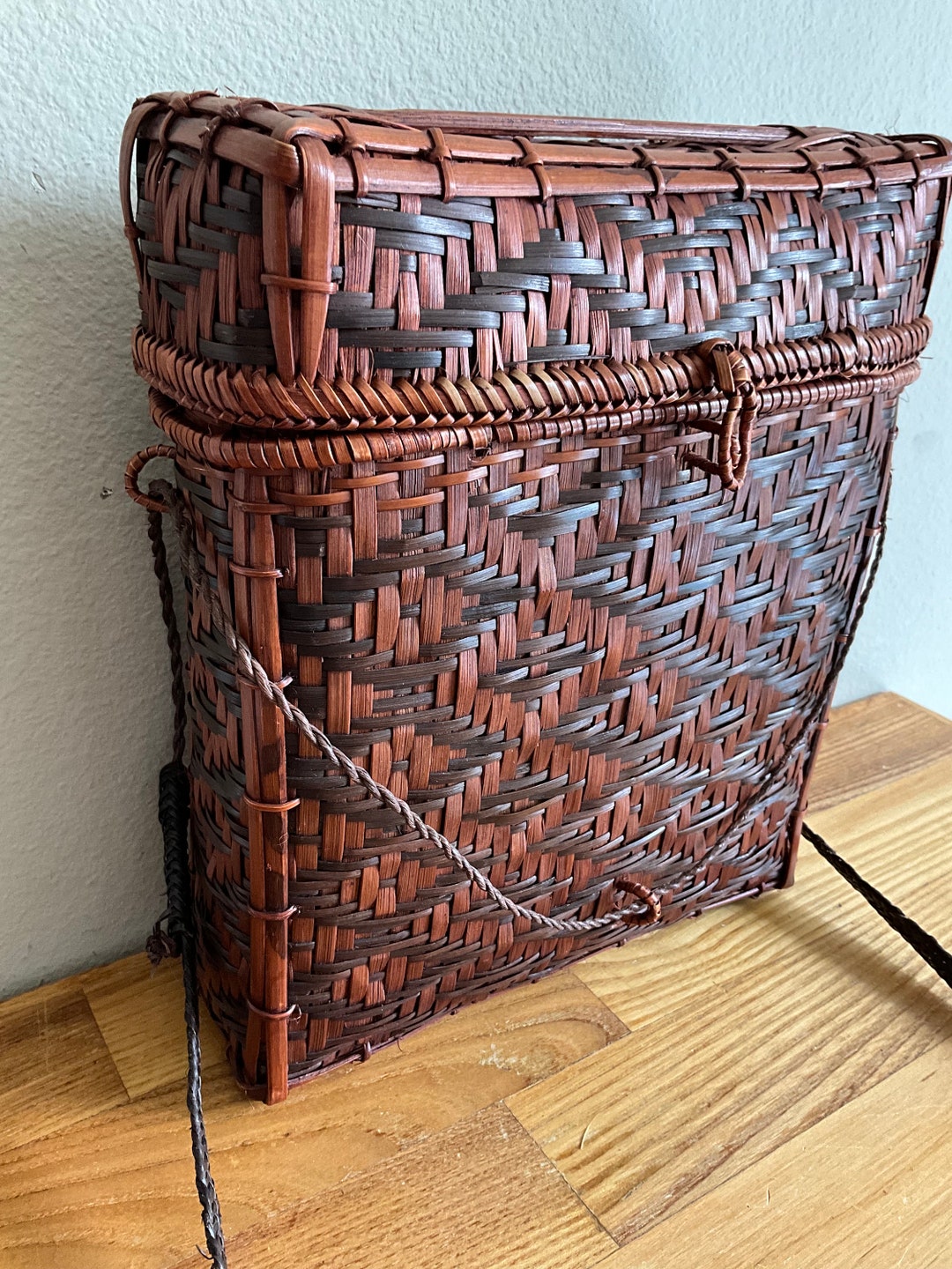 Vintage Bohemian Style Wicker Rectangle Standing Purse - Etsy