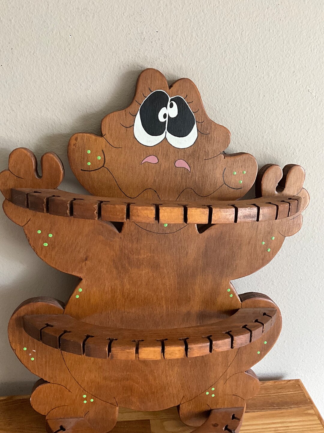 Vintage Wooden Souvenir Spoon Holder Handpainted Frog 36 Spoons - Etsy