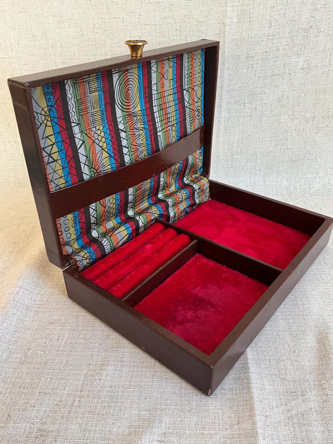 Vintage 1960s Lord Buxton Mens Faux Leather Crest Jewelry Watch Case ...