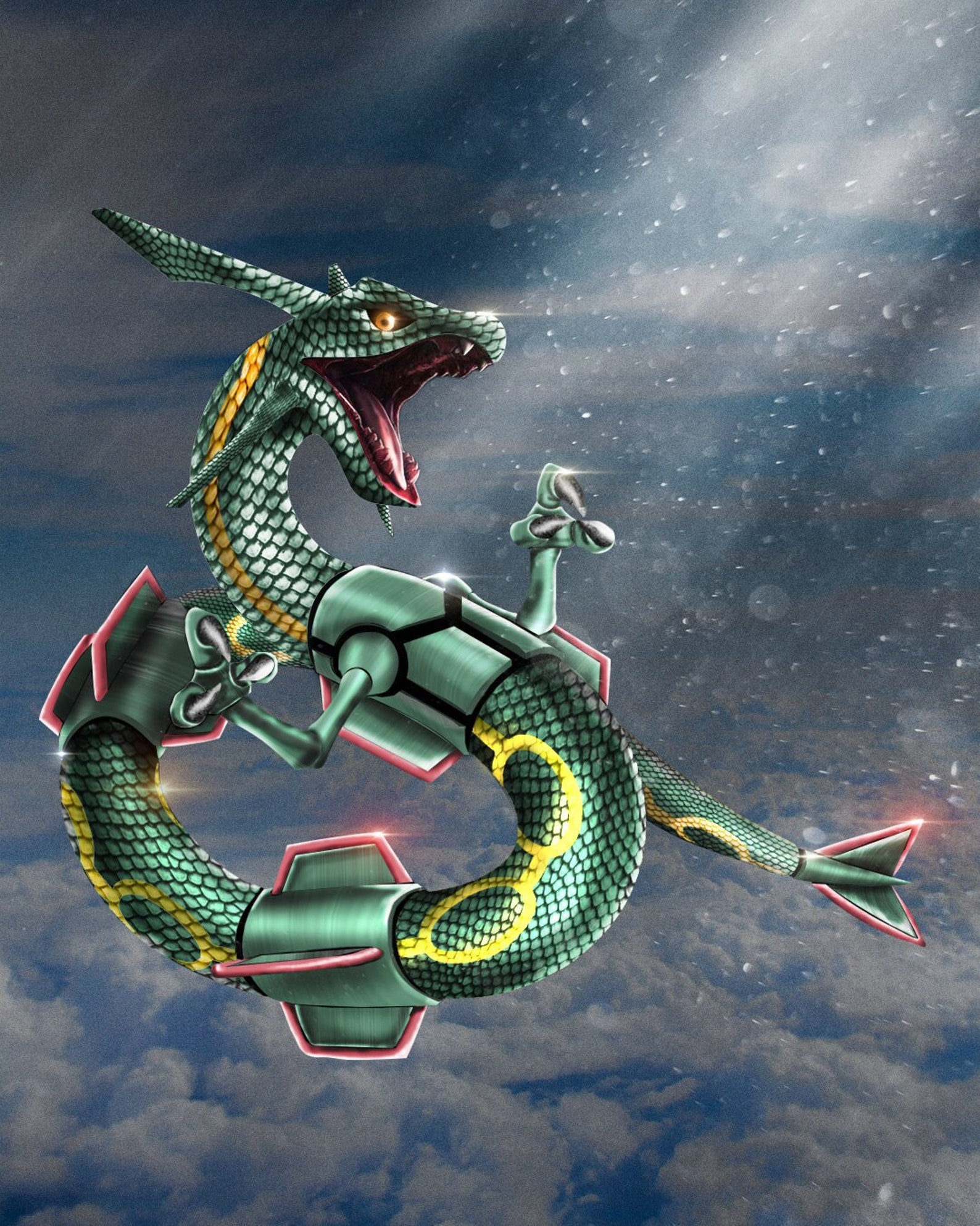 Realistic Rayquaza Pokémon - Etsy