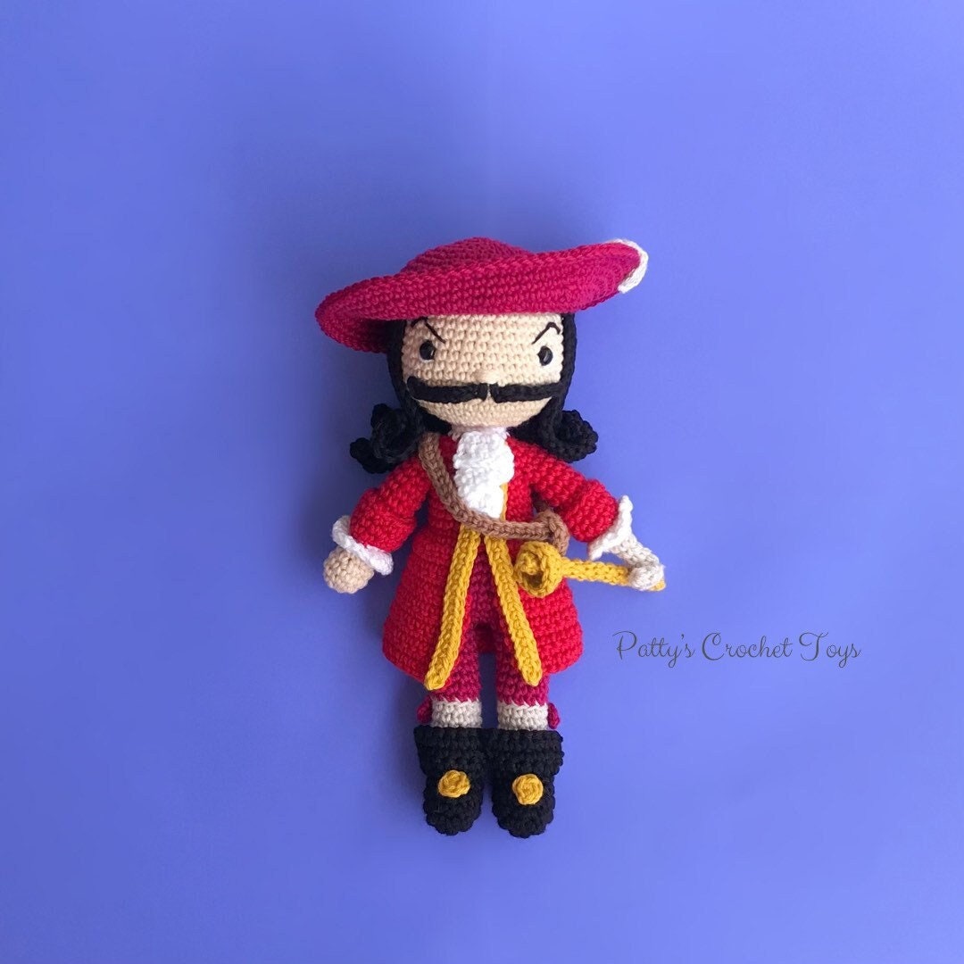 Capitan Hook, Peter Pan Character, Crochet Character, Amigurumi Doll ...