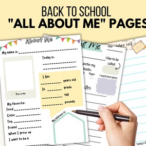 All About Me Printable, Back to School Yearbook Activity Pages, Annual ...