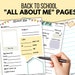 All About Me Printable, Back to School Yearbook Activity Pages, Annual ...