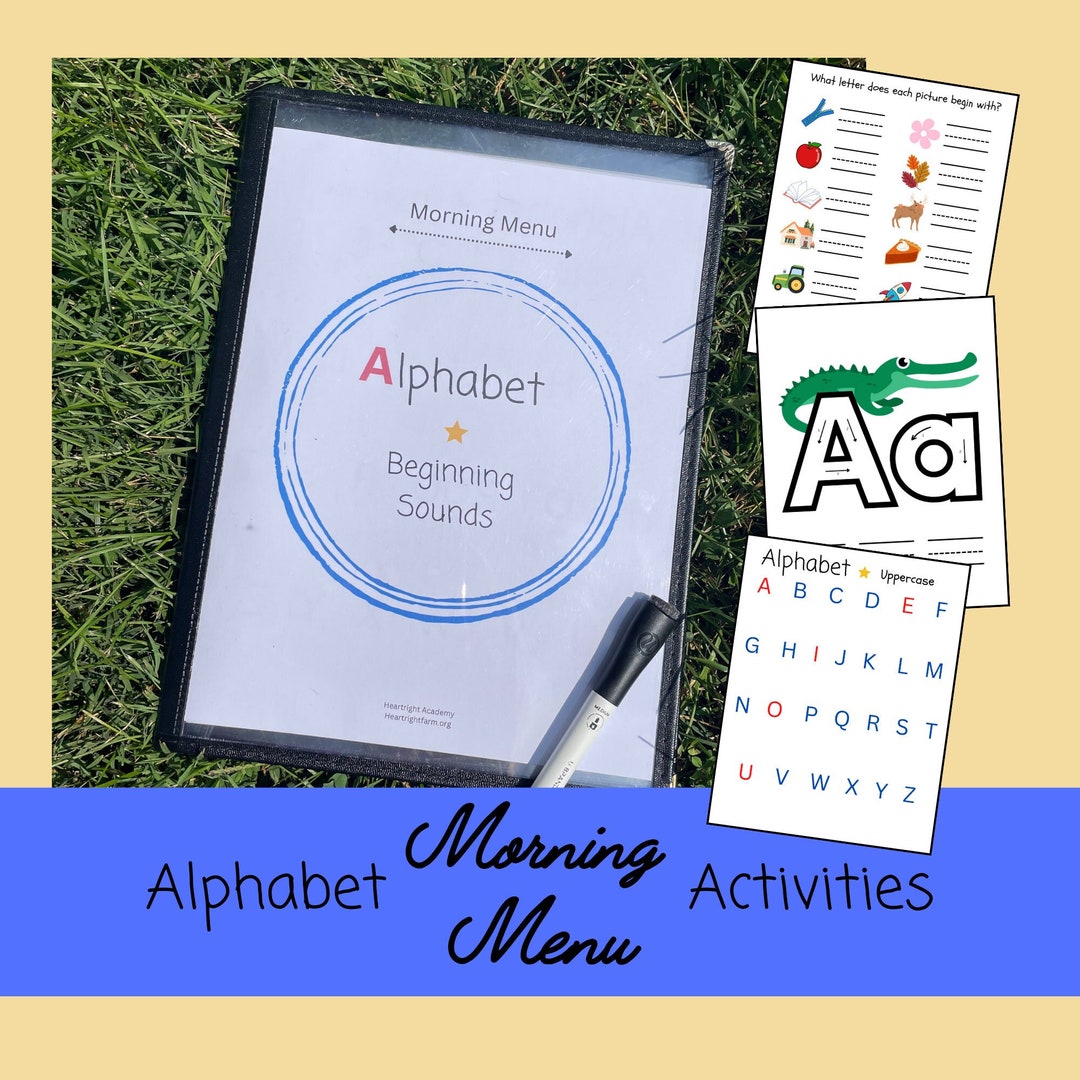 Alphabet Activity Pages for Kindergarten, Morning Menu, Letter Sounds ...