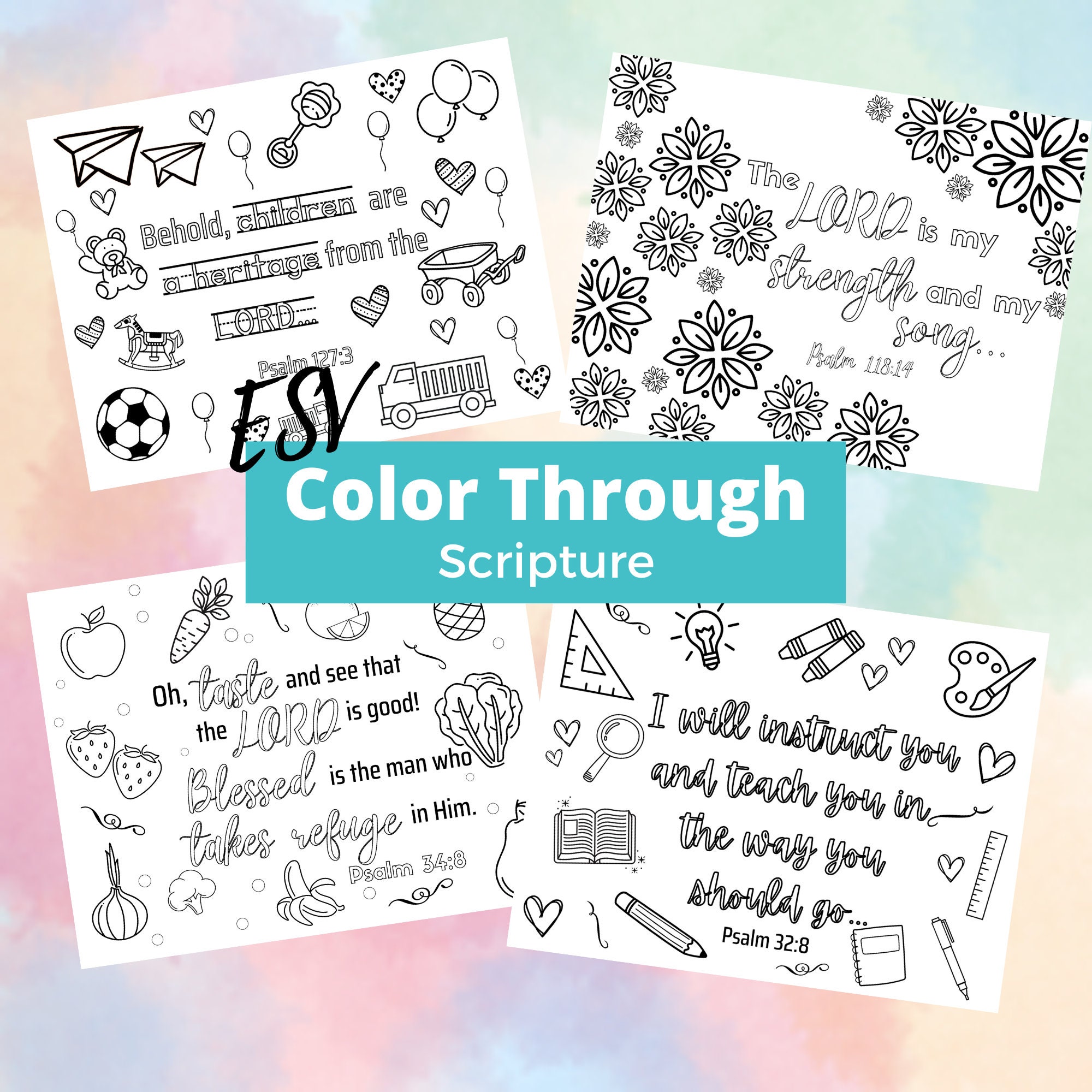 Bible Verse Coloring Pages, Color Scripture for All Ages, ESV ...