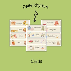 Daily Routine Cards for Children, Home Rhythm, Homeschool Schedule ...