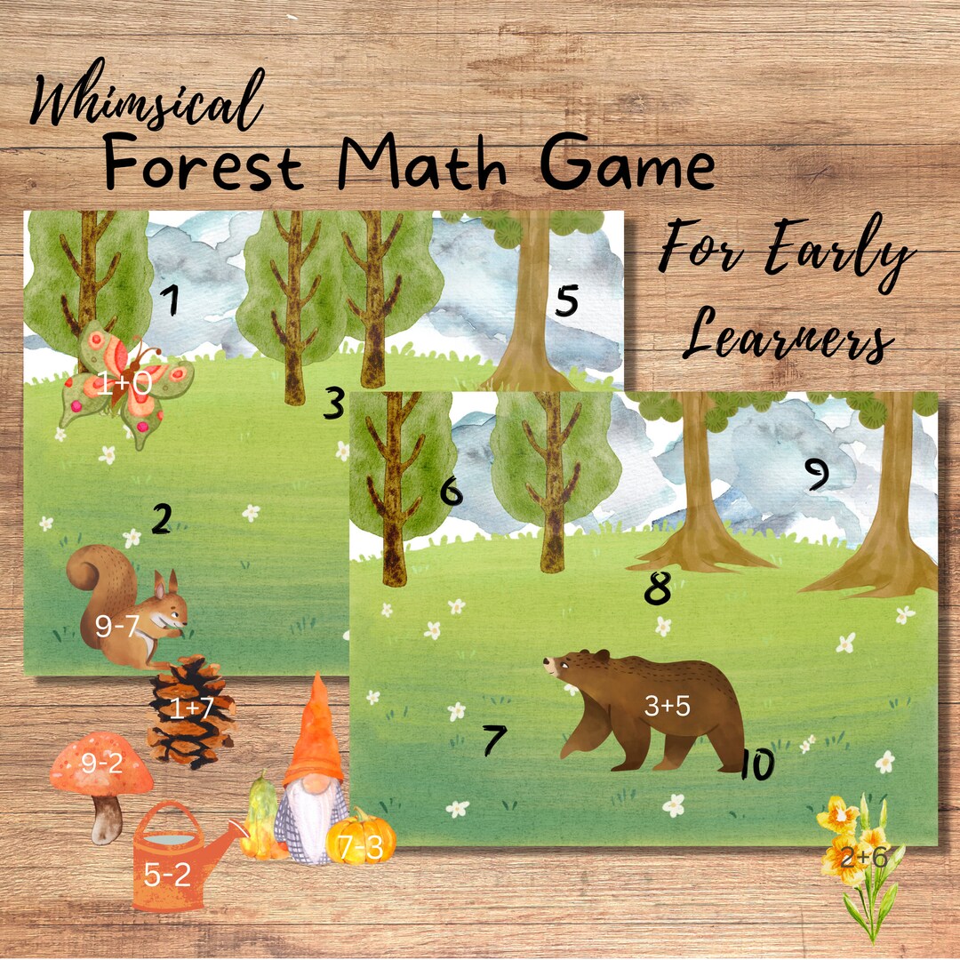 Forest Math Game for Beginning Learners, Addition & Subtraction 0-10 ...