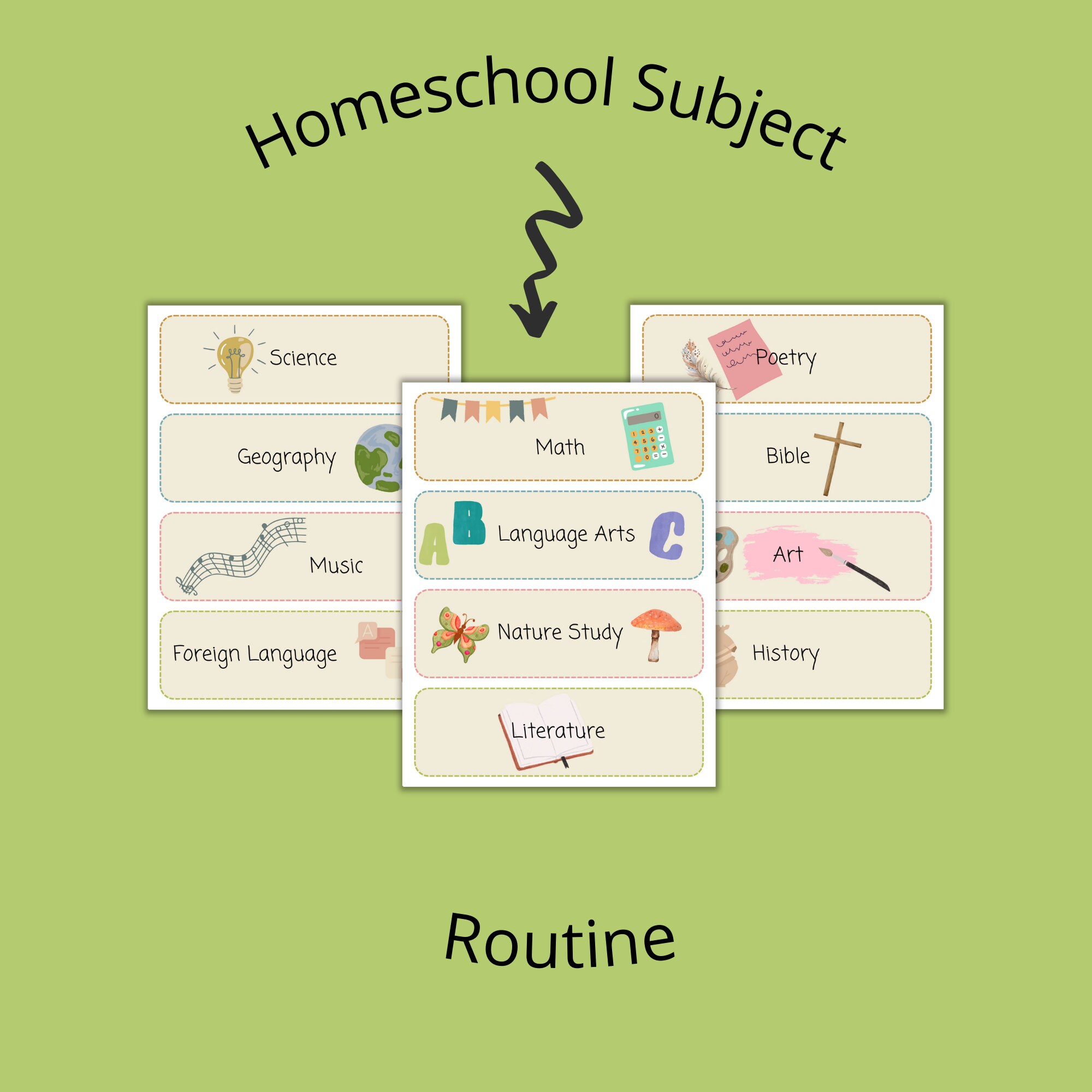 Daily Routine Cards for Children, Home Rhythm, Homeschool Schedule ...