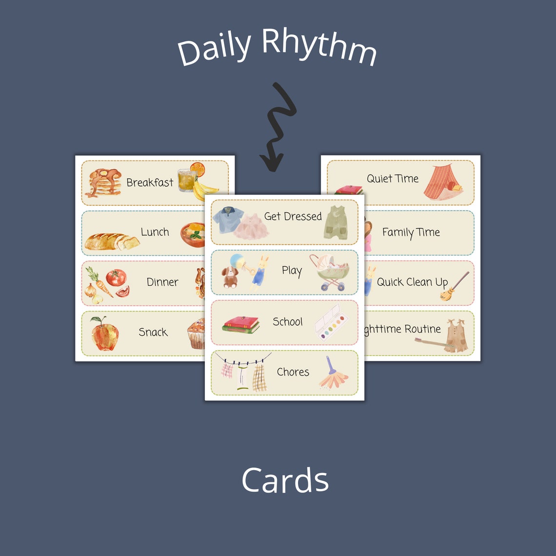 Daily Routine Cards for Children, Canva Template, Customize, Editable ...