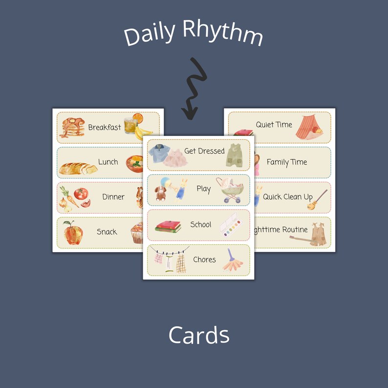 Daily Routine Cards for Children, Canva Template, Customize, Editable ...