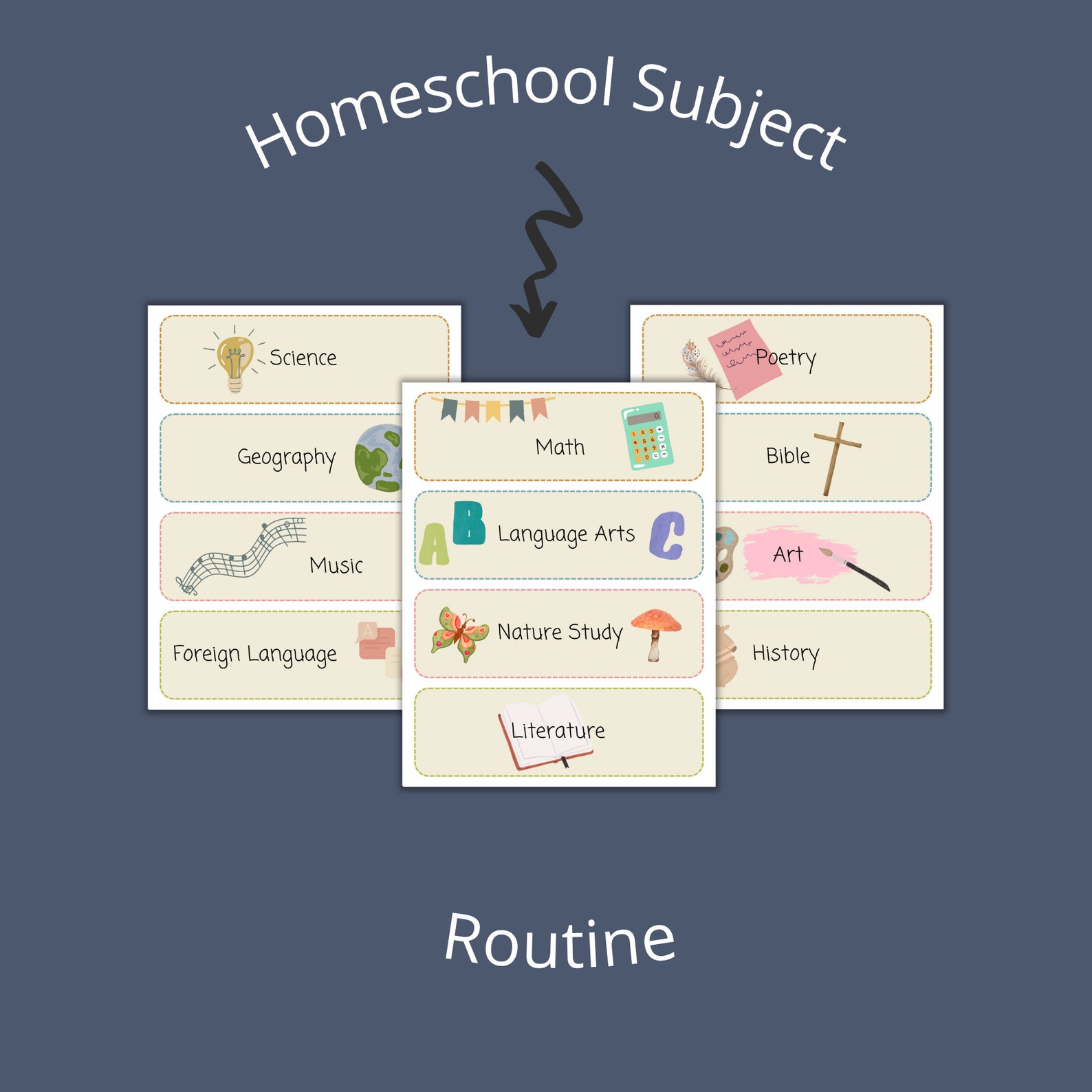 Daily Routine Cards for Children, Canva Template, Customize, Editable ...