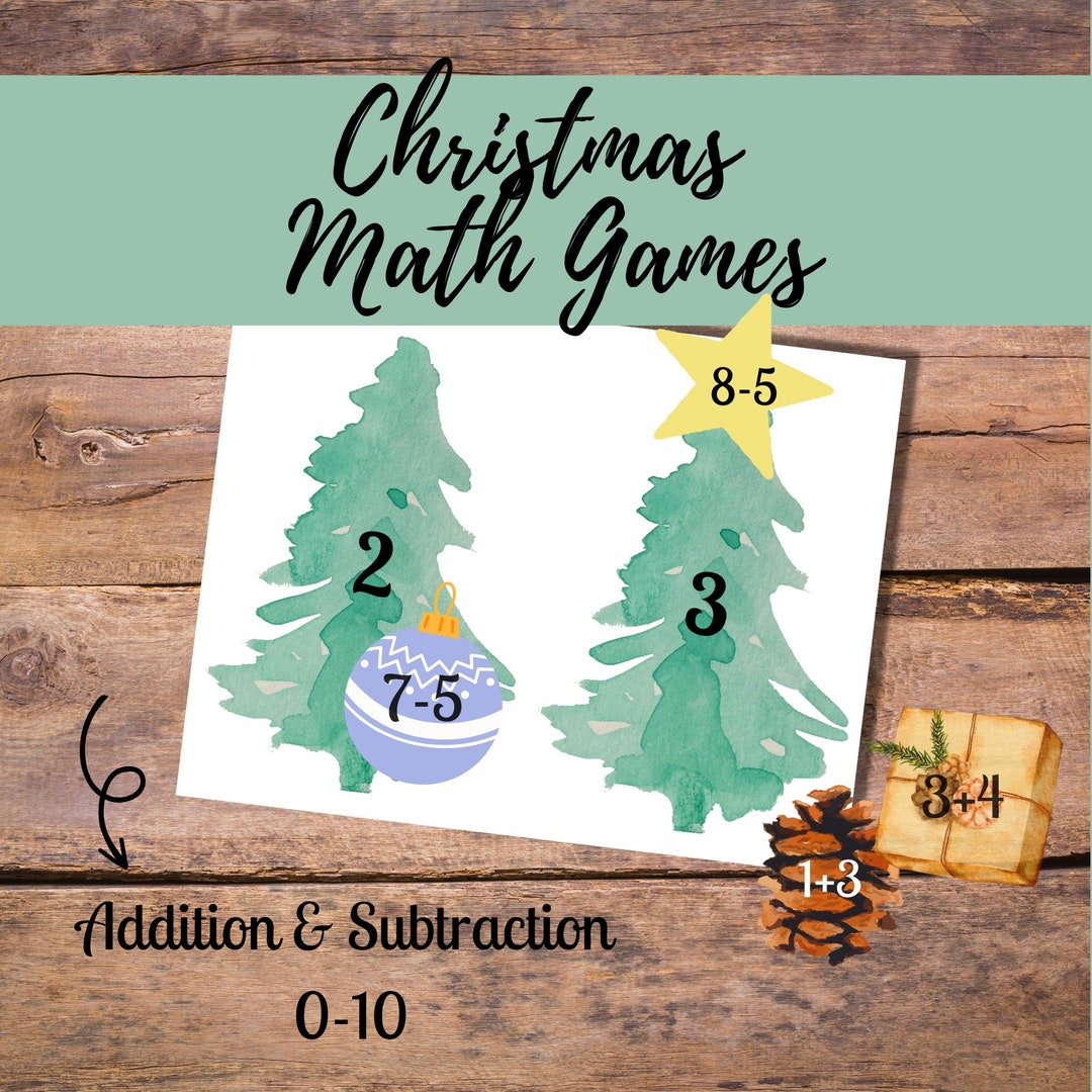 Christmas Math Game for Beginning Learners, Printable, Addition ...