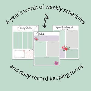Annual Homeschool Planner and Record Keeper, Printable PDF, Floral, KJV ...