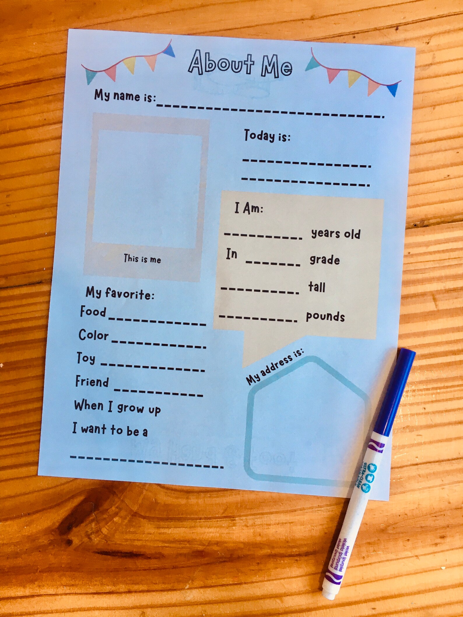 All About Me Printable, Back to School Yearbook Activity Pages, Annual ...