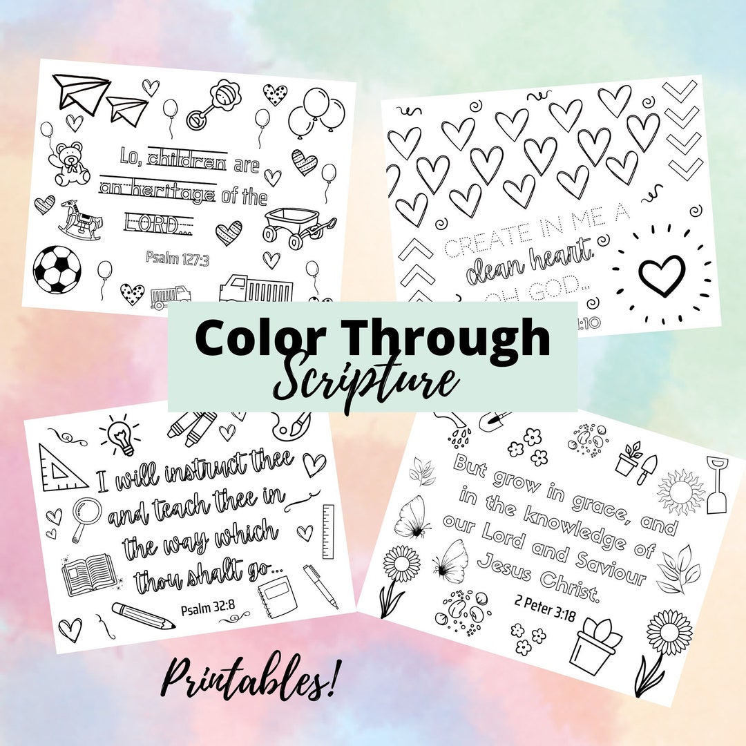 Bible Verse Coloring Pages Color Scripture for All Ages KJV - Etsy
